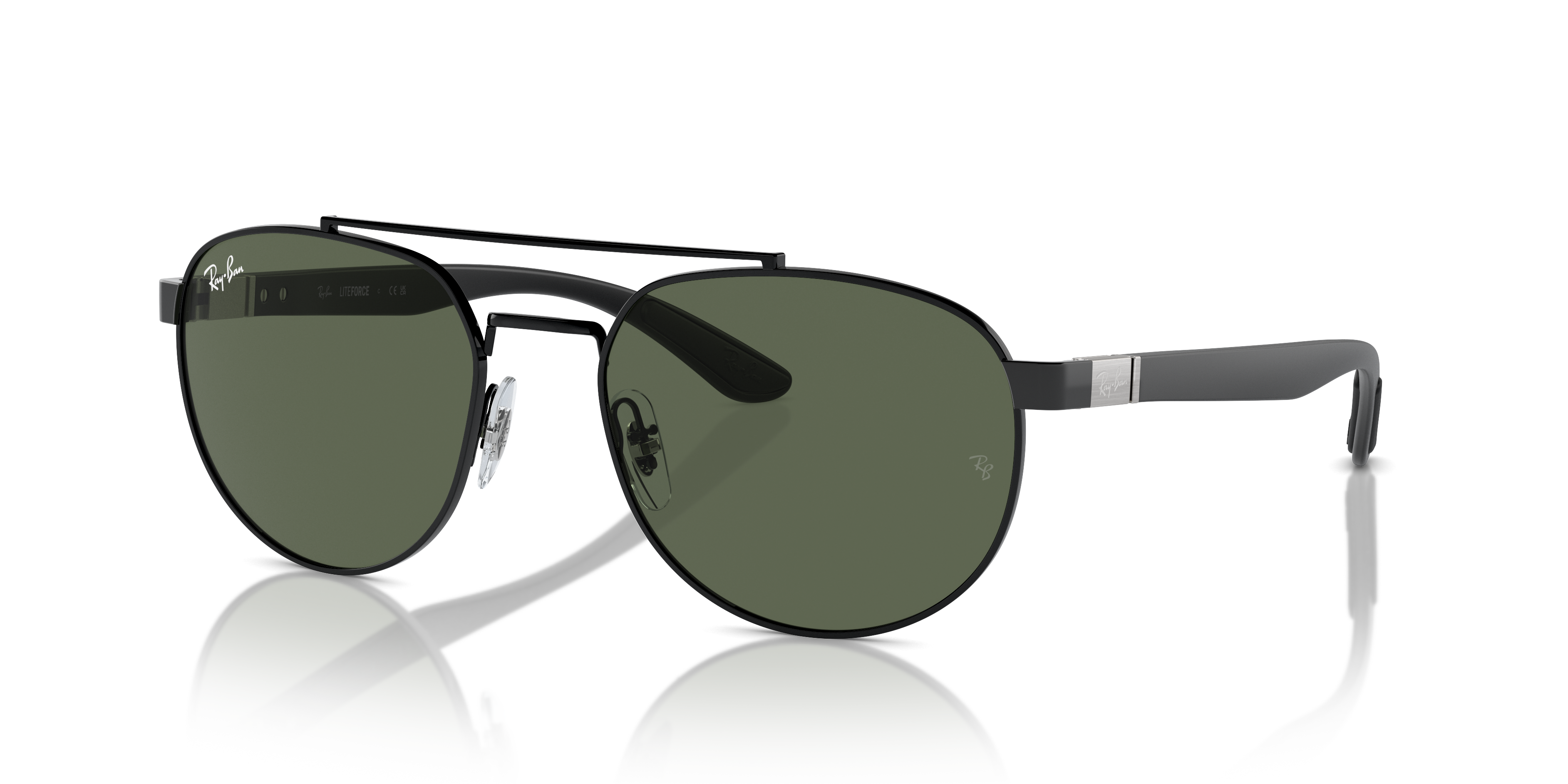 Rb3736 Sunglasses in Polished Black and Dark Green (56-19) - RB3736 ...