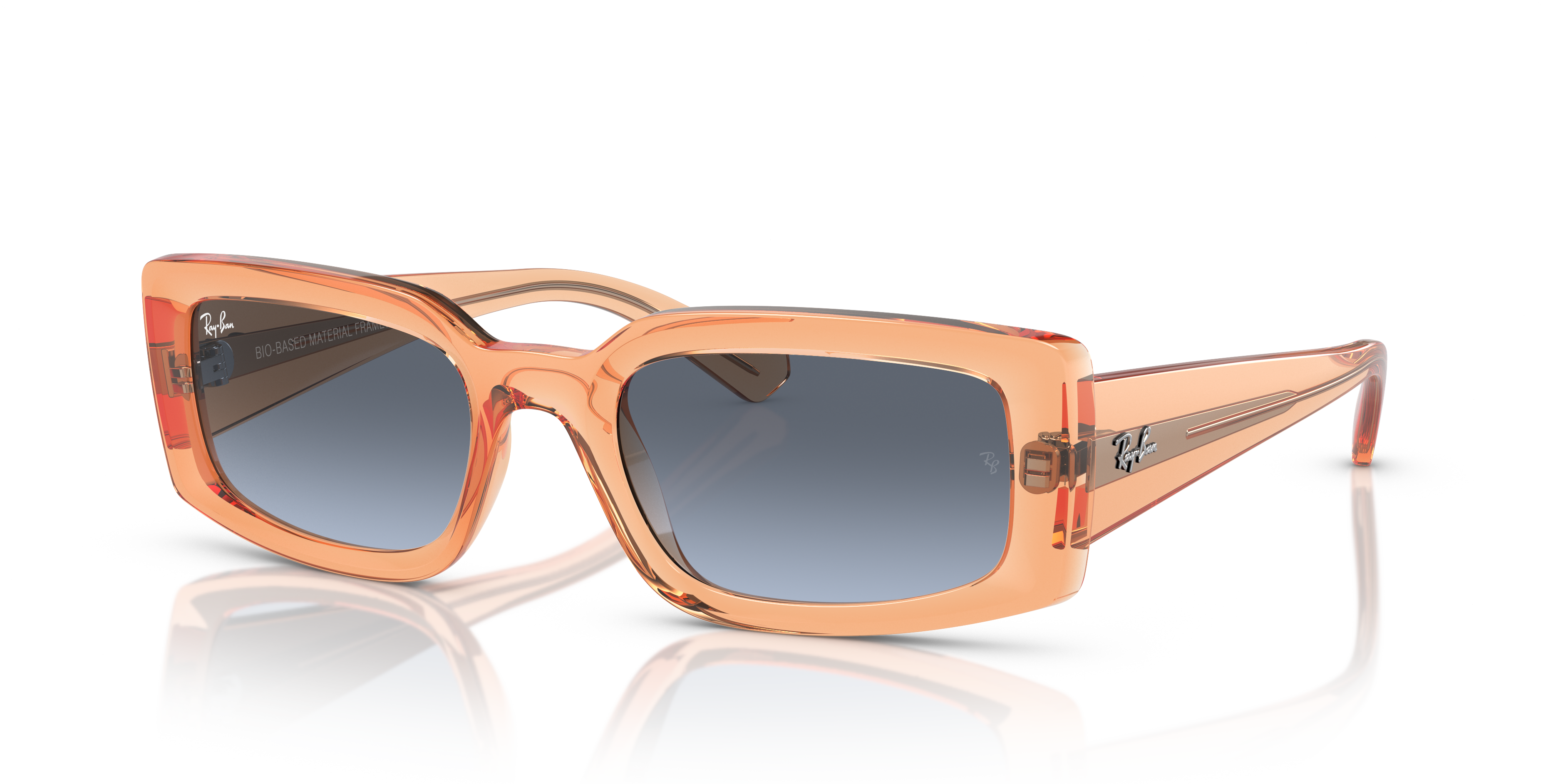 Kiliane Bio-based Sunglasses in Polished Transparent Orange and Blue ...
