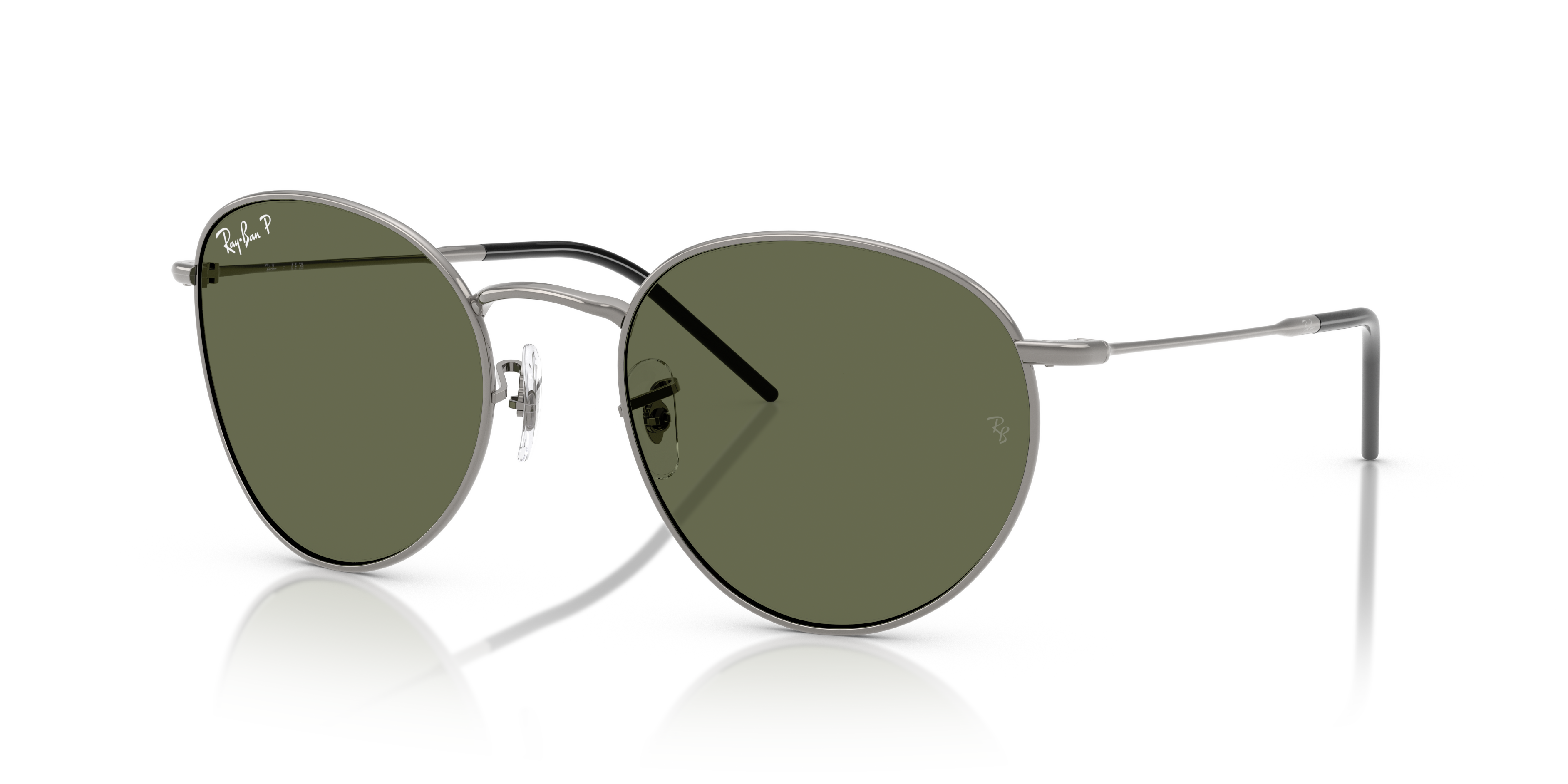 Lentes de sol Round Reverse en Gris Plomo y Verde Oscuro Polarizado ...