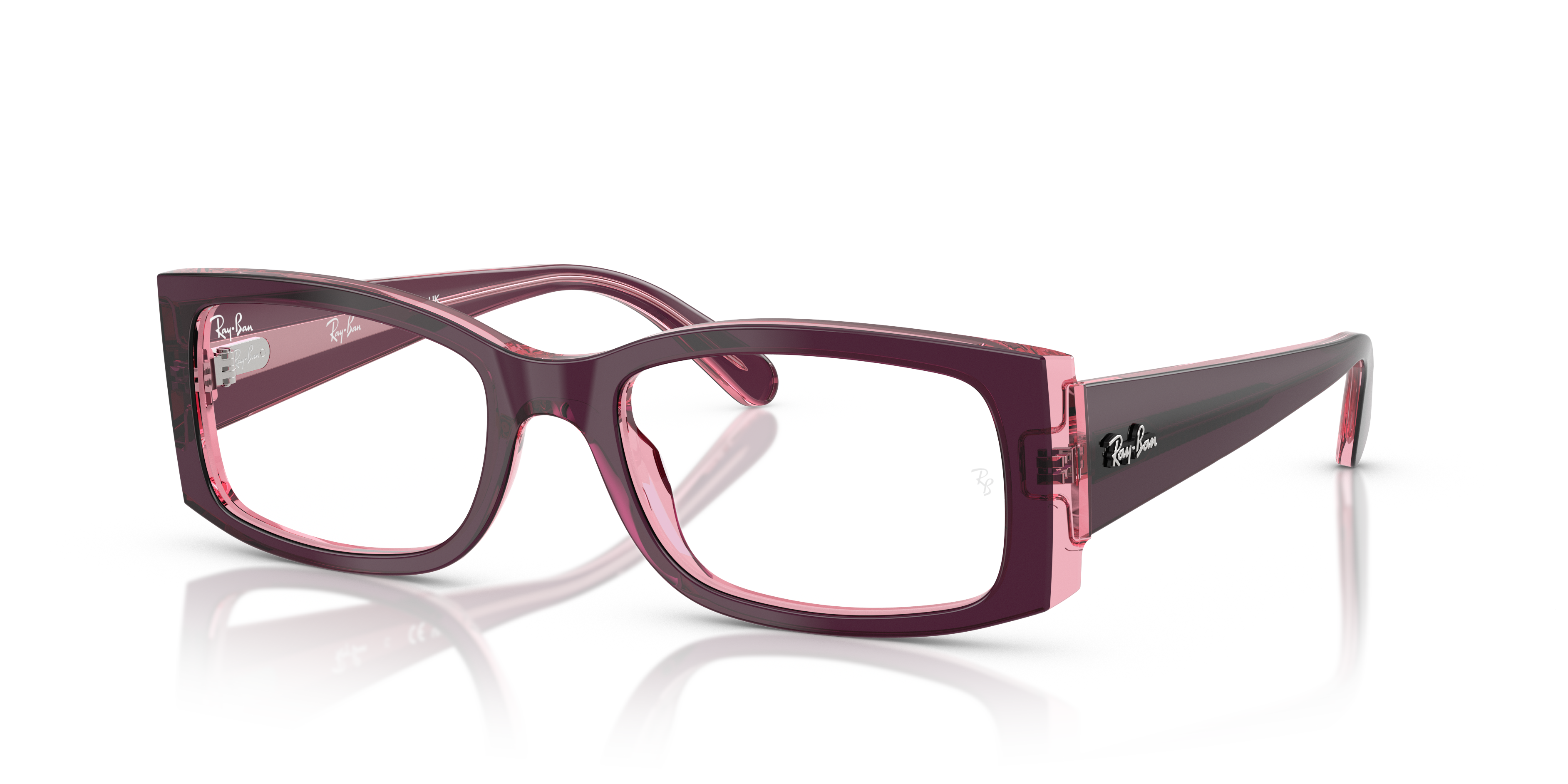Miriam Optics Eyeglasses with Violet On Transparent Pink Frame - RB5434 ...