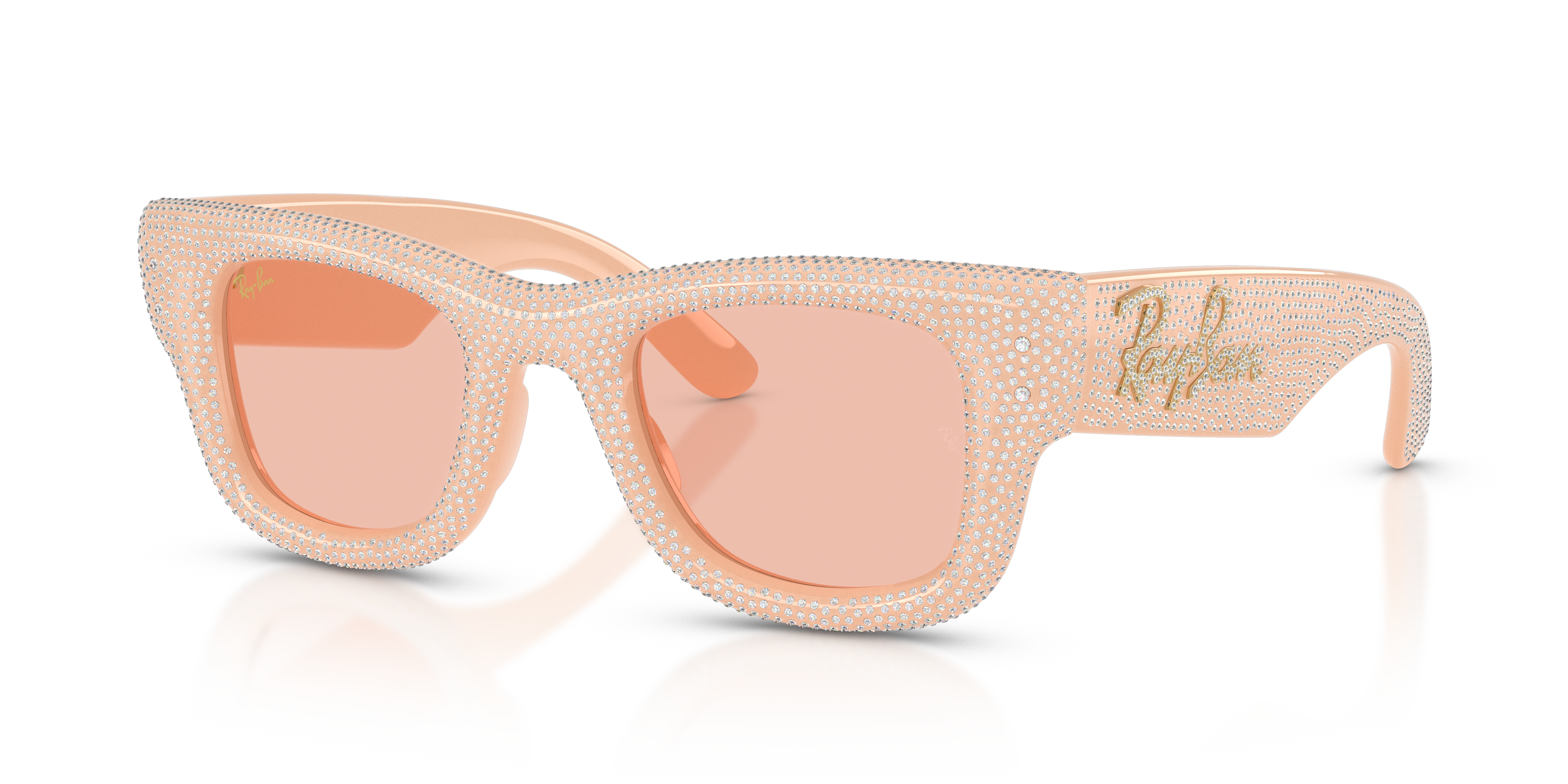 Les lunettes de soleil Wayfarer Puffer Crystal Pavè Edition en Incolore ...