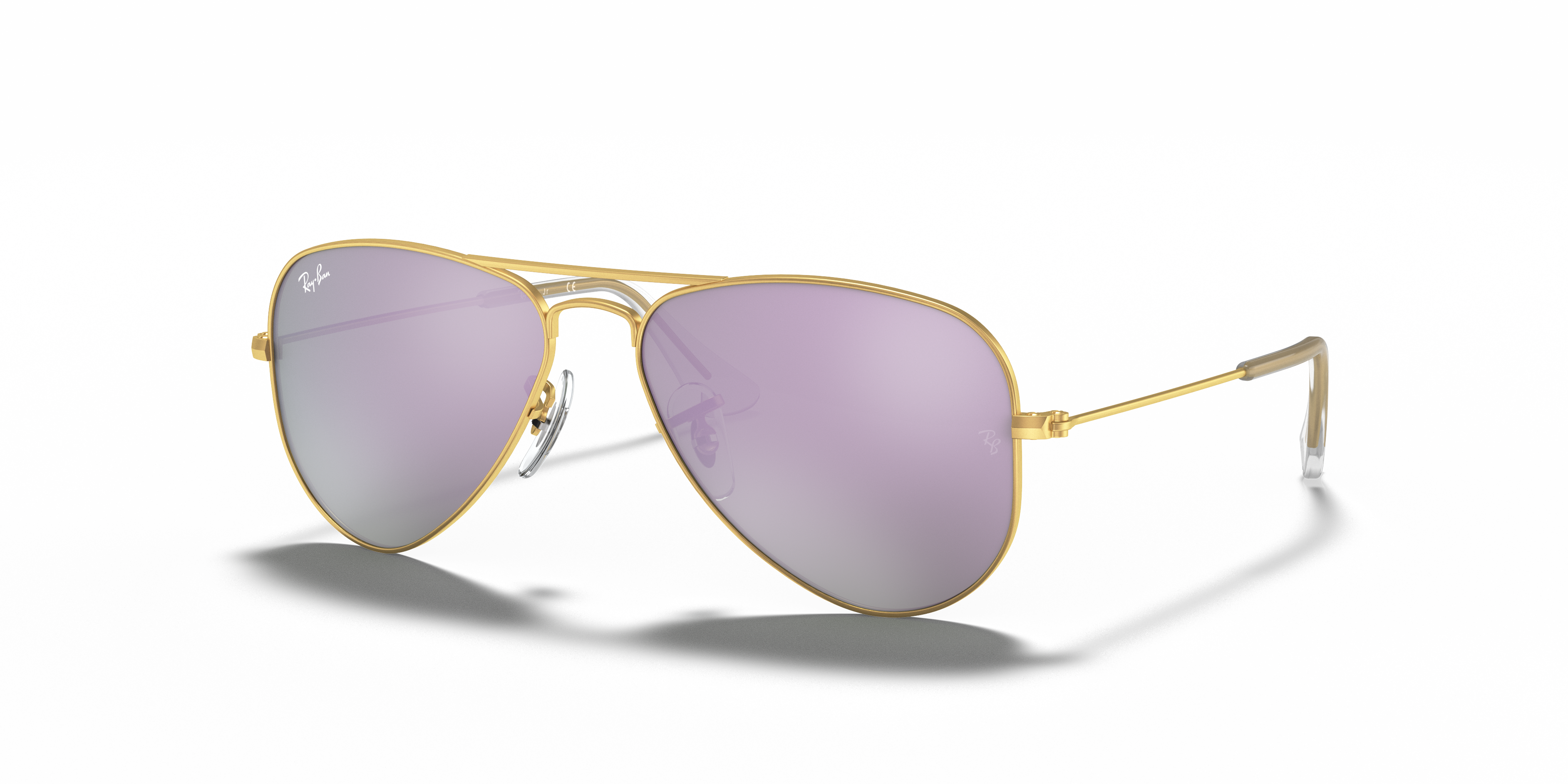 Aviator Kids Sunglasses in Matte Gold and Lilac Flash (50-13) - RB9506S ...