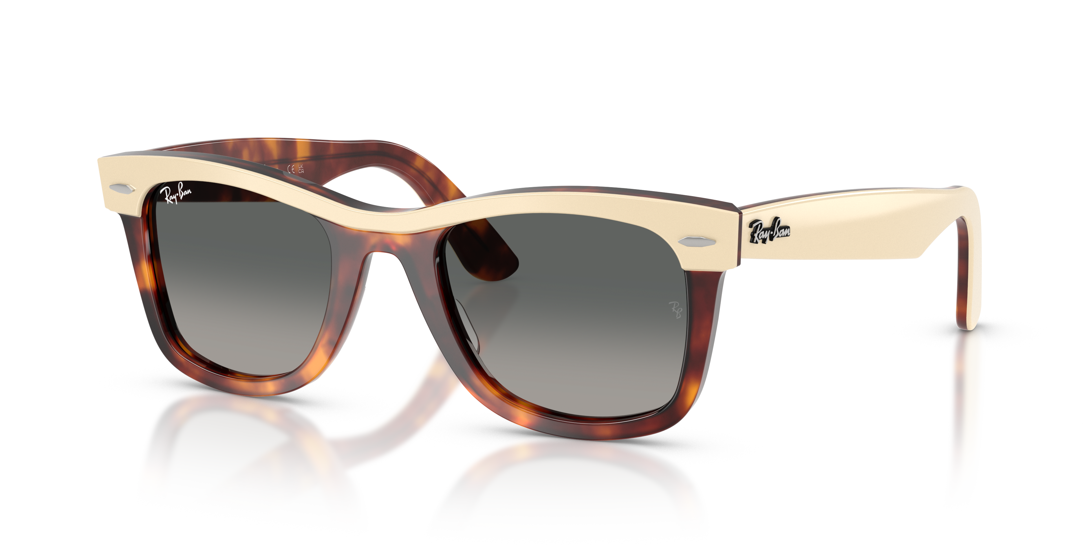 Gafas de Sol Wayfarer Street Neat en Beige sobre habana y Gris ...