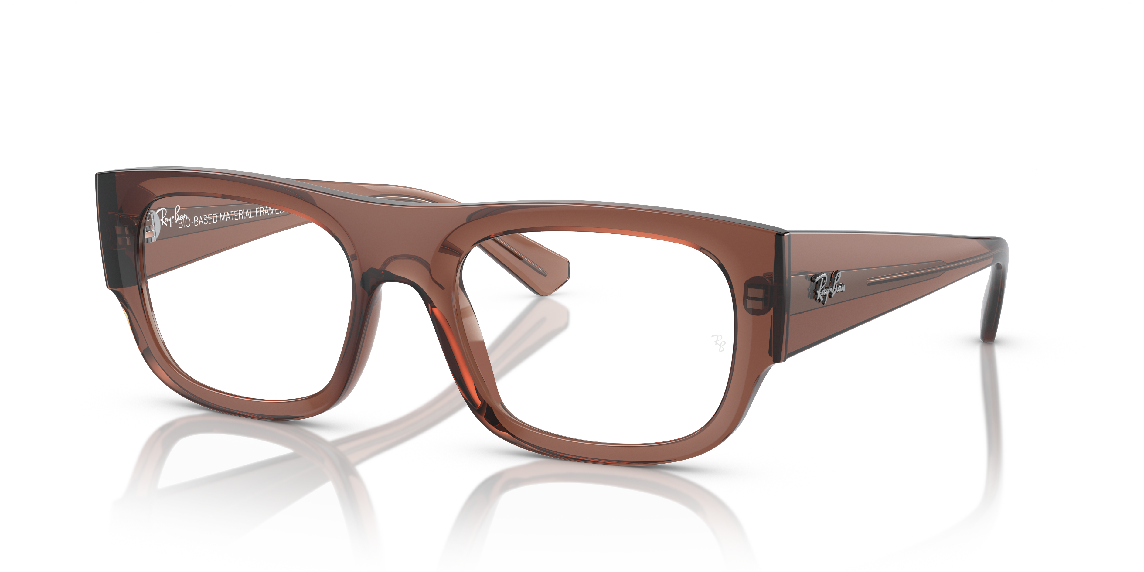 Kristin Optics Bio-based Eyeglasses with Polished Transparent Brown ...