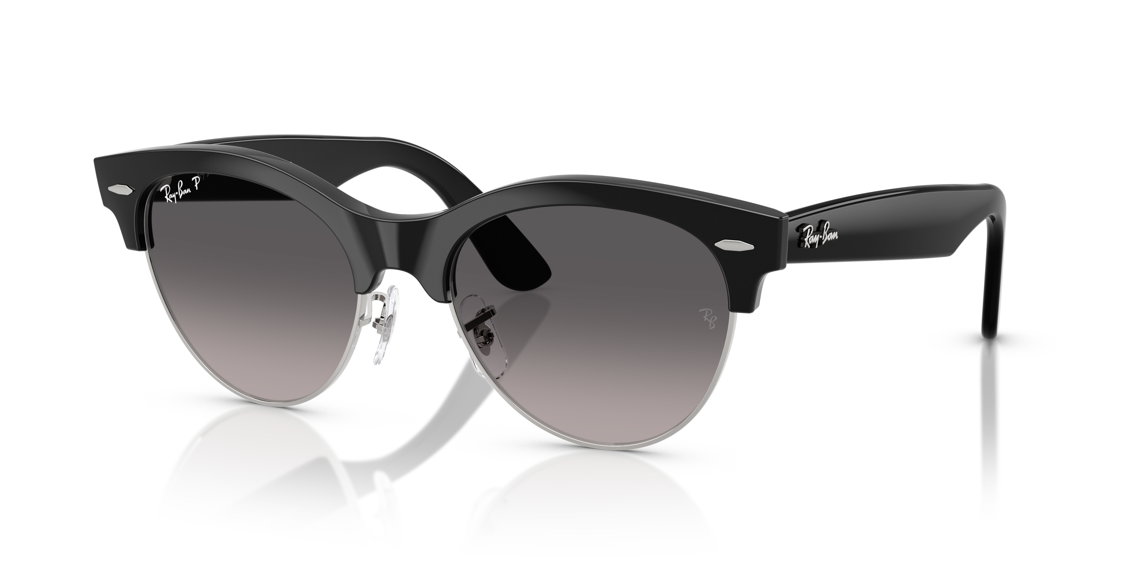 Clubmaster Way Sunglasses in Black On Silver and Grey Gradient - RB2341 ...