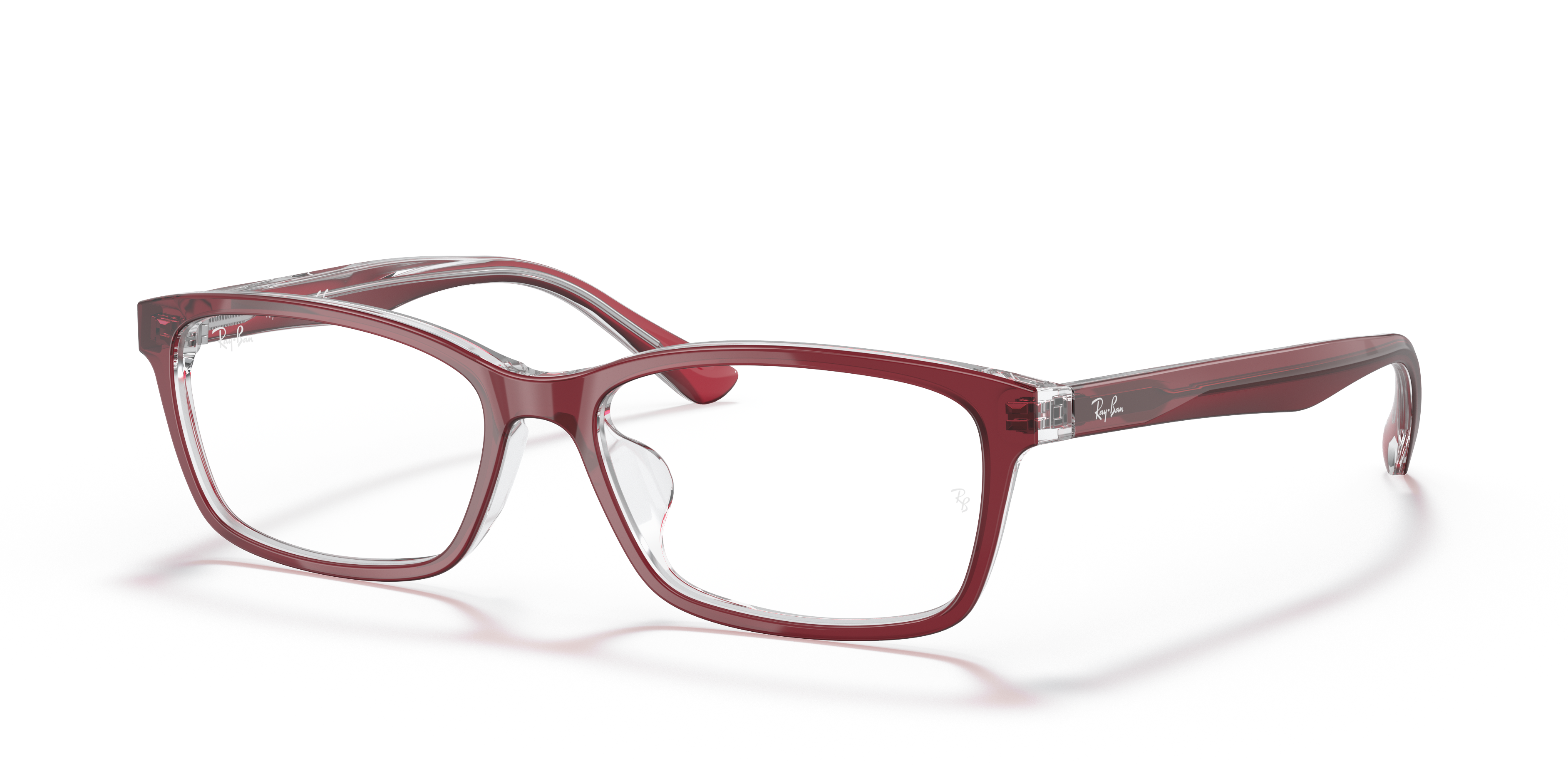 Rb5318d 镜架 抛光 酒红色顶端搭透明 光学眼镜 - RB5318D | Ray-Ban®