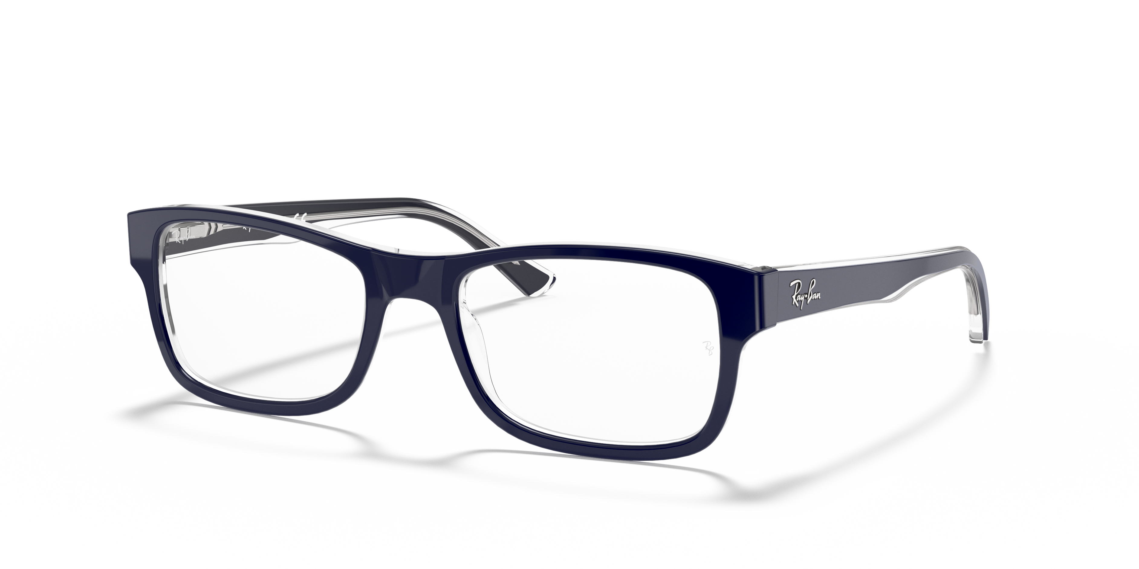 Rb5268 Optics Eyeglasses with Polished Blue On Transparent Frame (52-17 ...