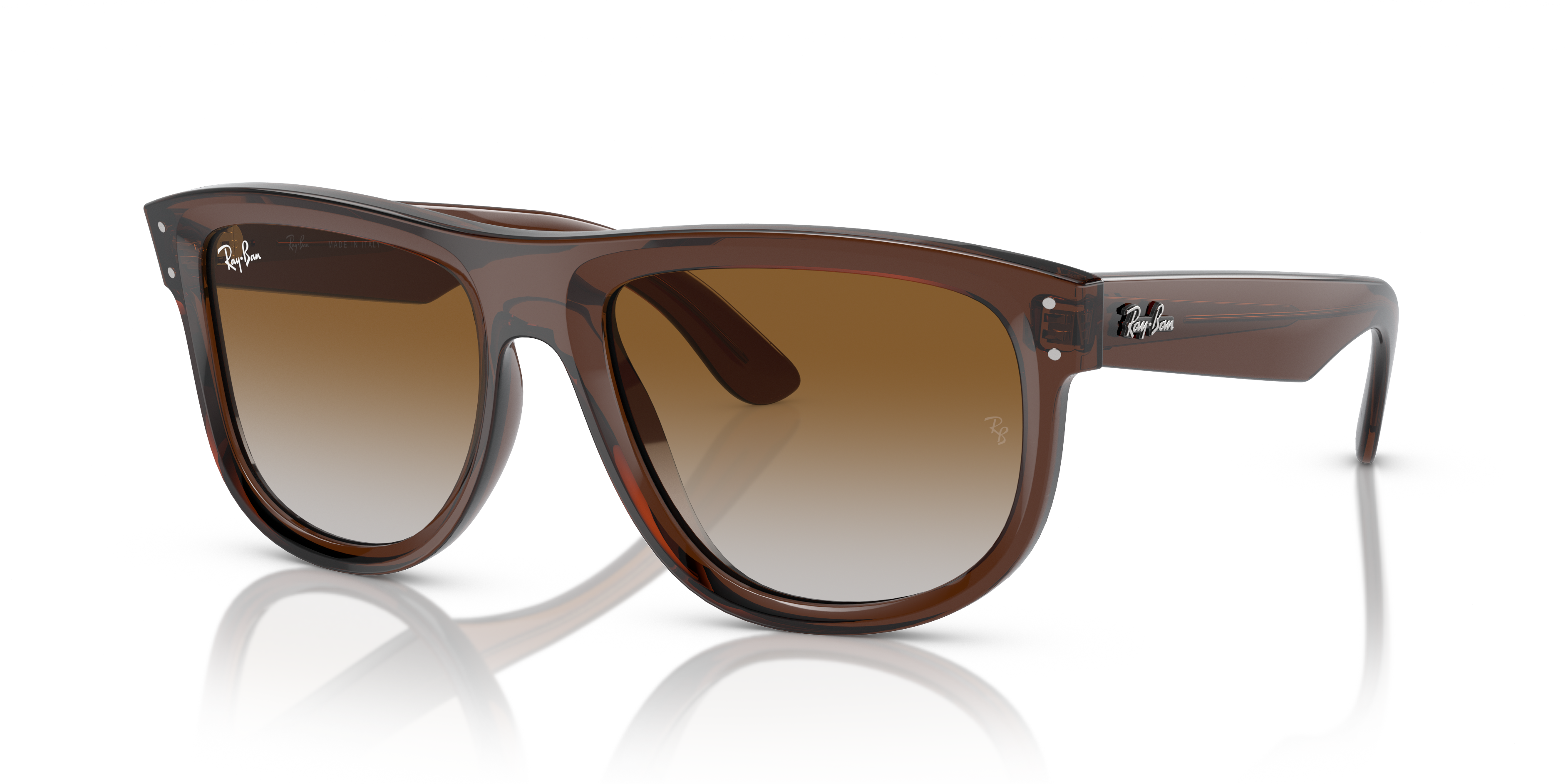 Boyfriend Reverse Sunglasses in Polido Castanho Transparente and ...