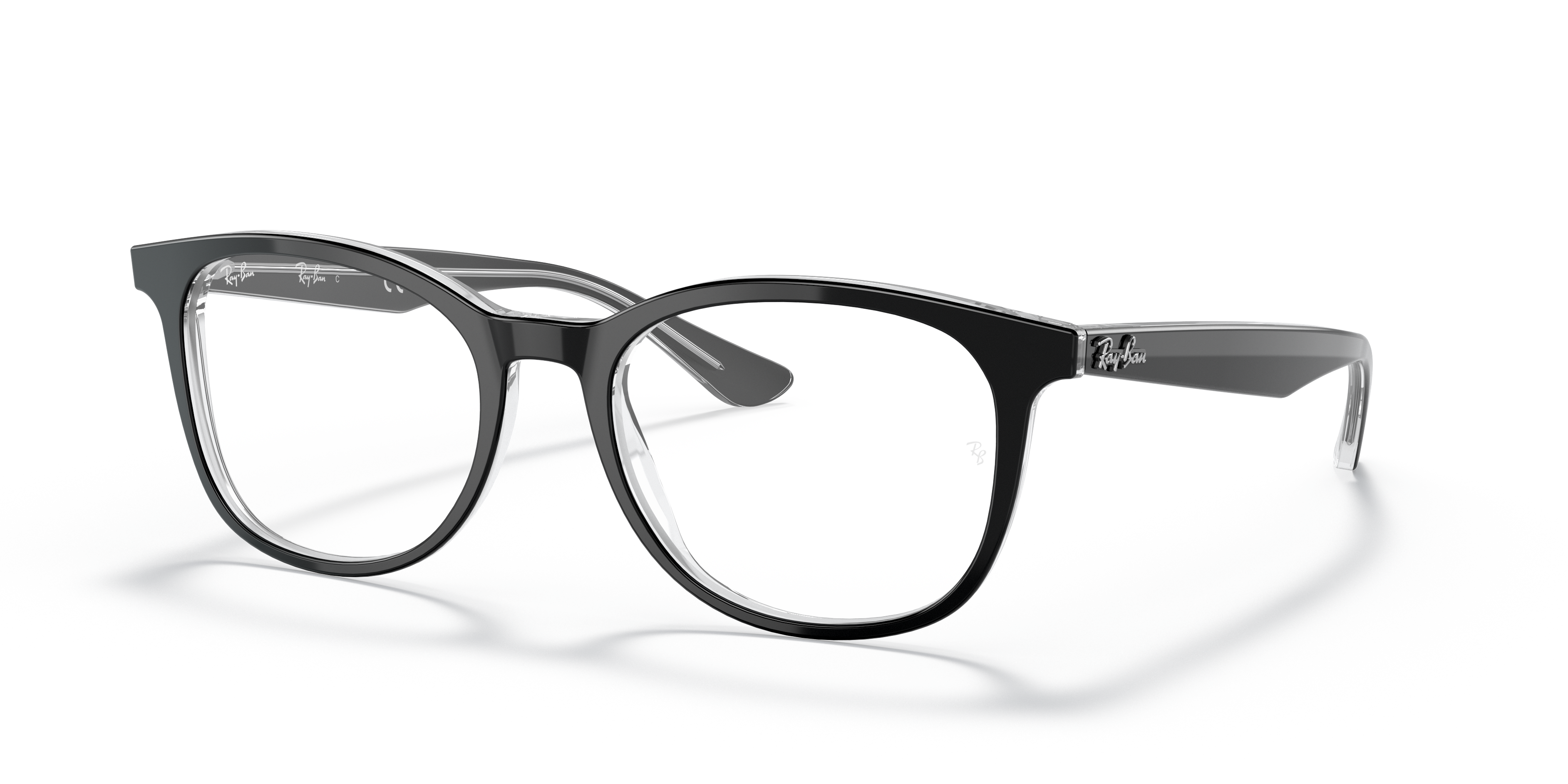 Rb5356 Optics Eyeglasses with Black On Transparent Frame - RB5356 | Ray ...