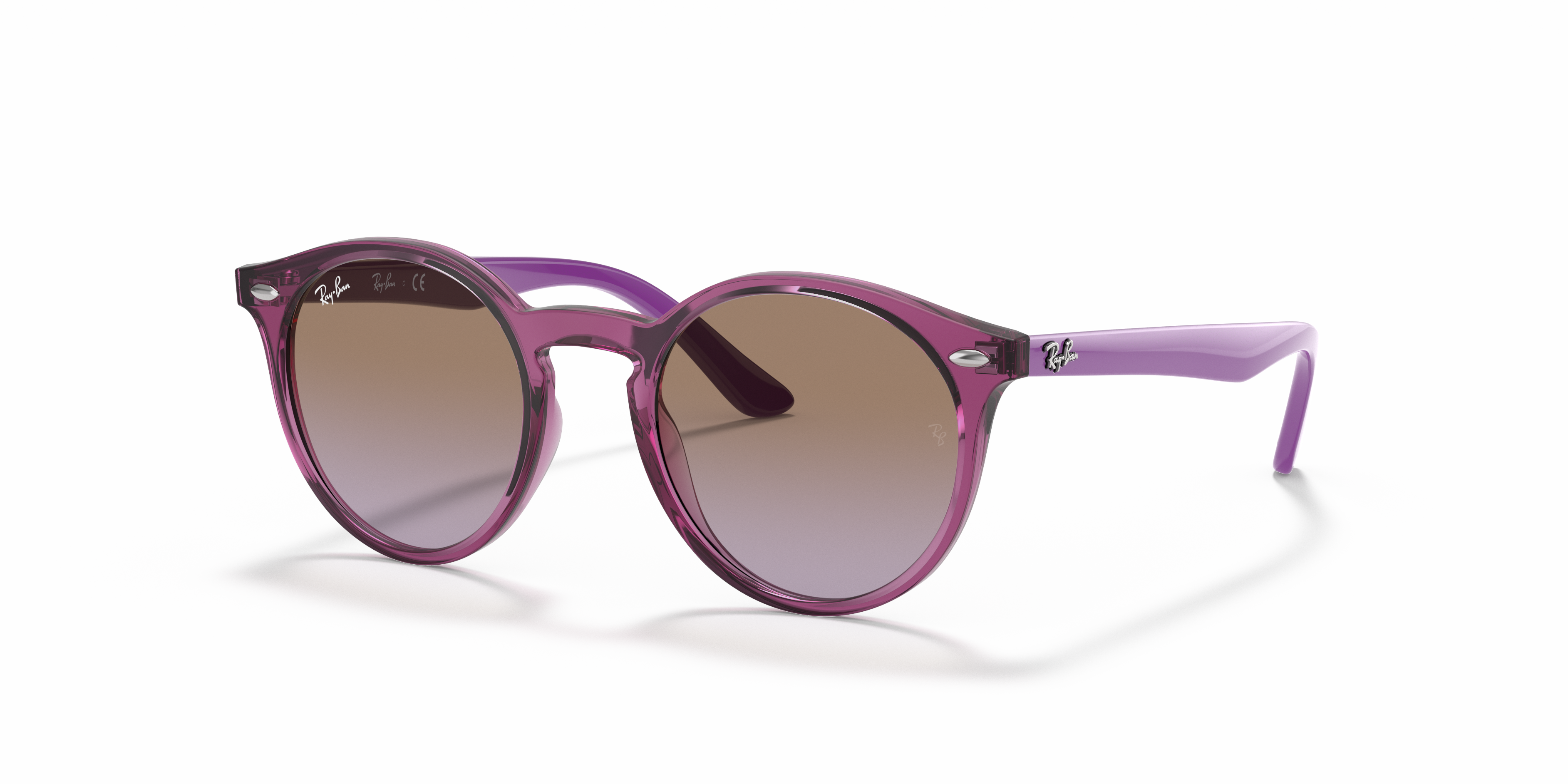 Rb9064s Kids Sunglasses in Transparent Fuxia and Violet Gradient Brown ...
