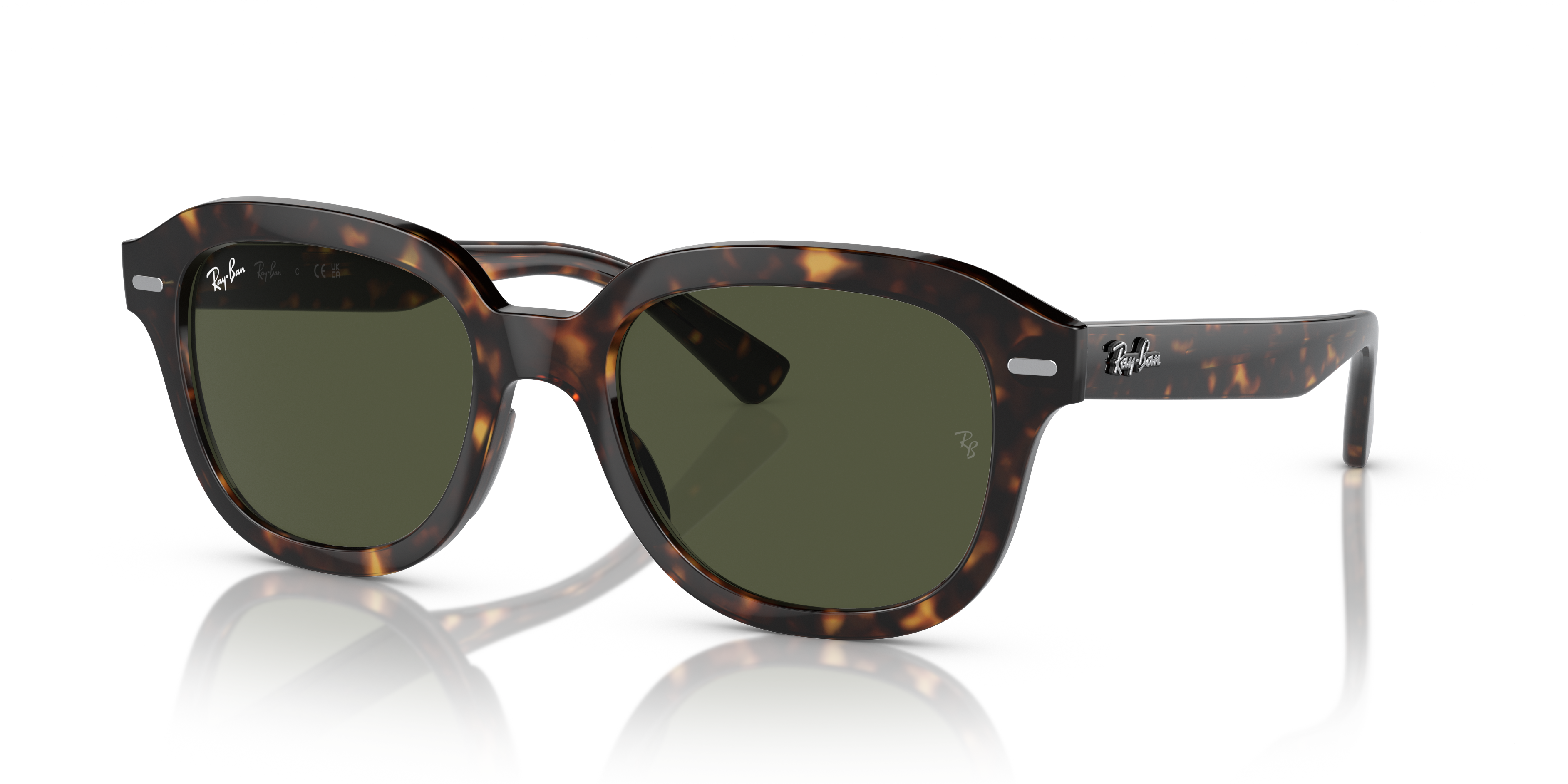 Erik Sunglasses in Polished Havana and Green (53-20) - RB4398 | Ray-Ban® US