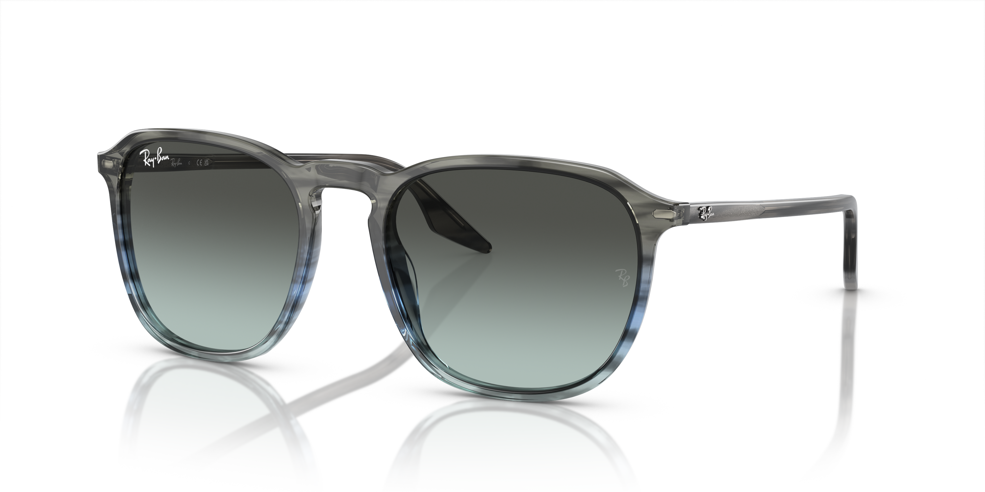 Rb2203 Sunglasses in Polished Striped Grey & Blue and Blue/Black (55-20 ...