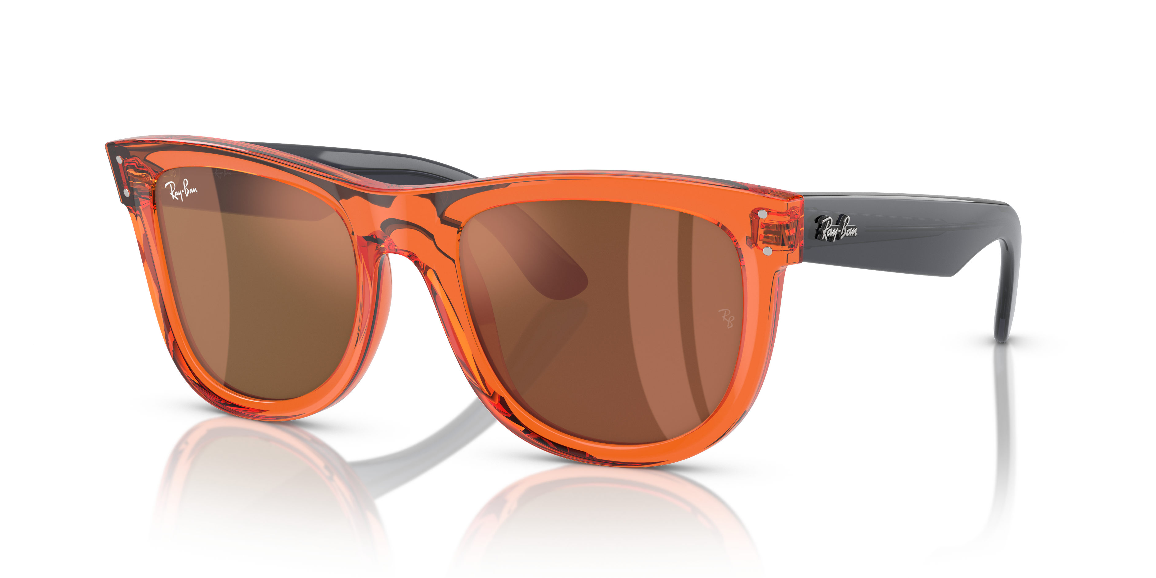 Wayfarer Reverse Sunglasses in Transparent Orange and Copper - RBR0502S ...