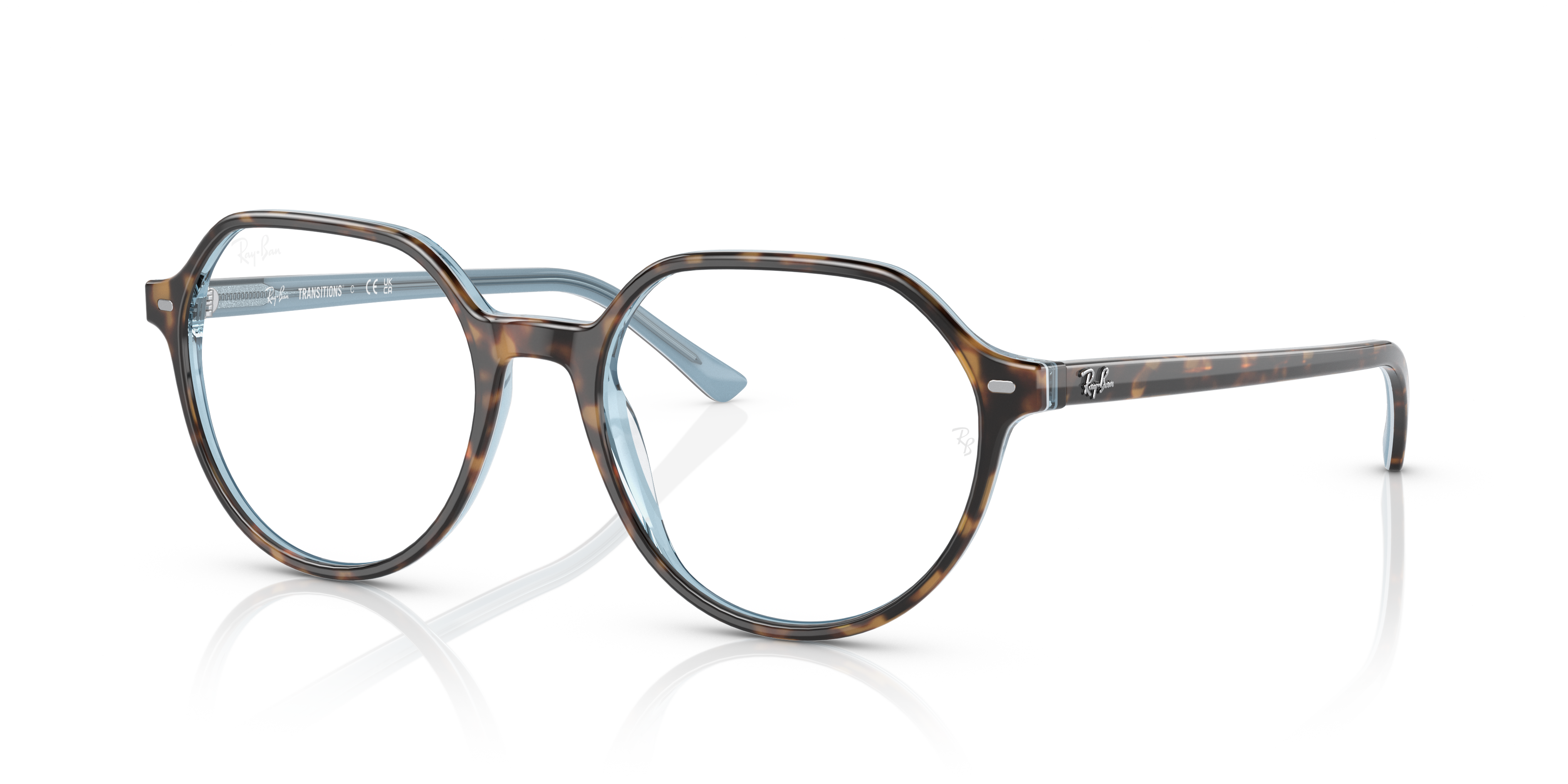 Thalia Transitions® Sunglasses in Havana On Light Blue and Clear/Blue ...