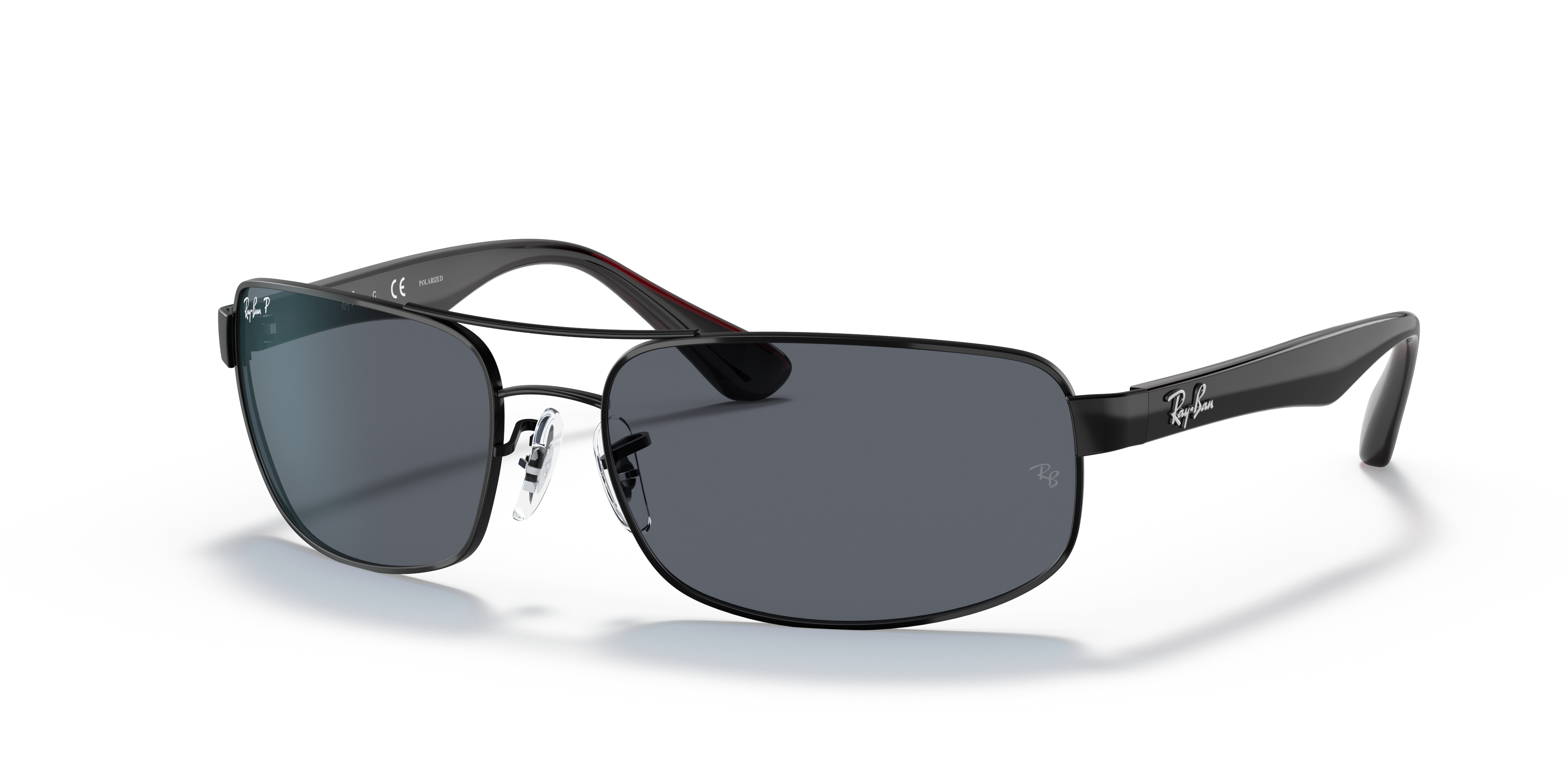 Rb3445 Les lunettes de soleil Mat Noir en Gris Polarisant - RB3445 ...