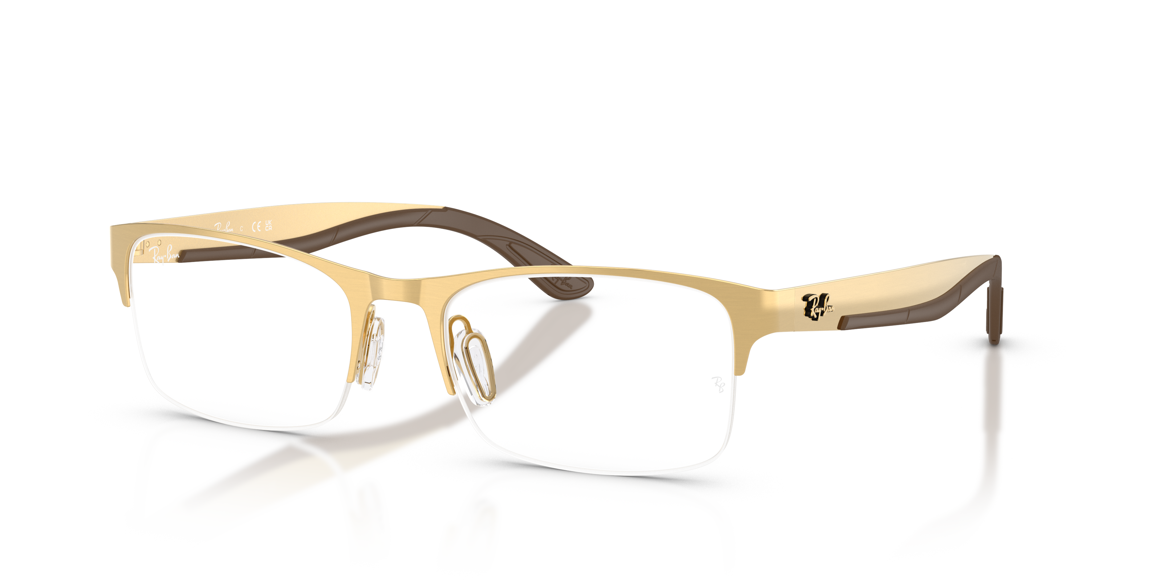 Rb7551 Optics Eyeglasses with Polished Arista Gold Frame (56-19 ...