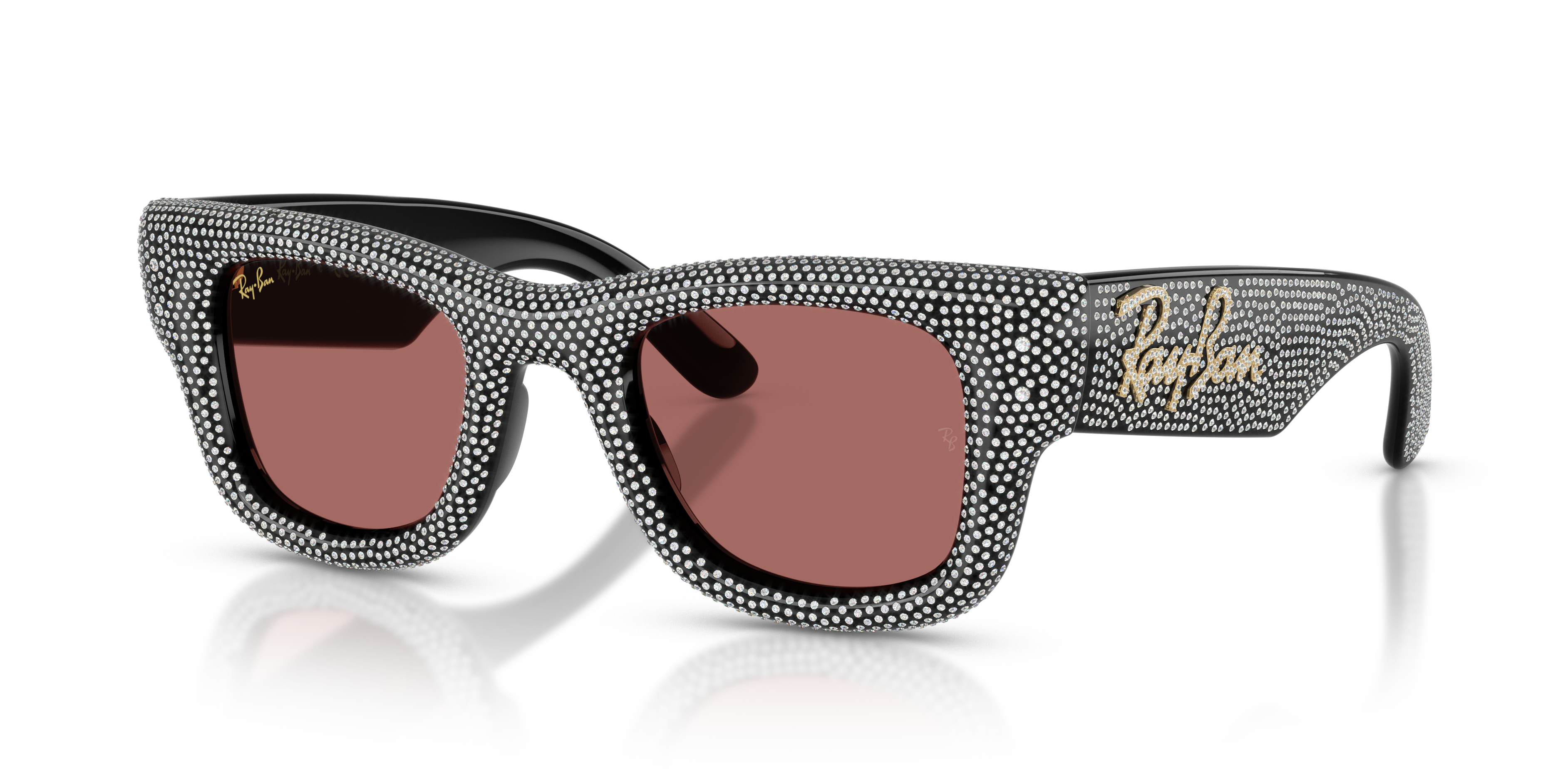 Wayfarer Puffer Crystal Pavè Edition Les lunettes de soleil Noir en ...