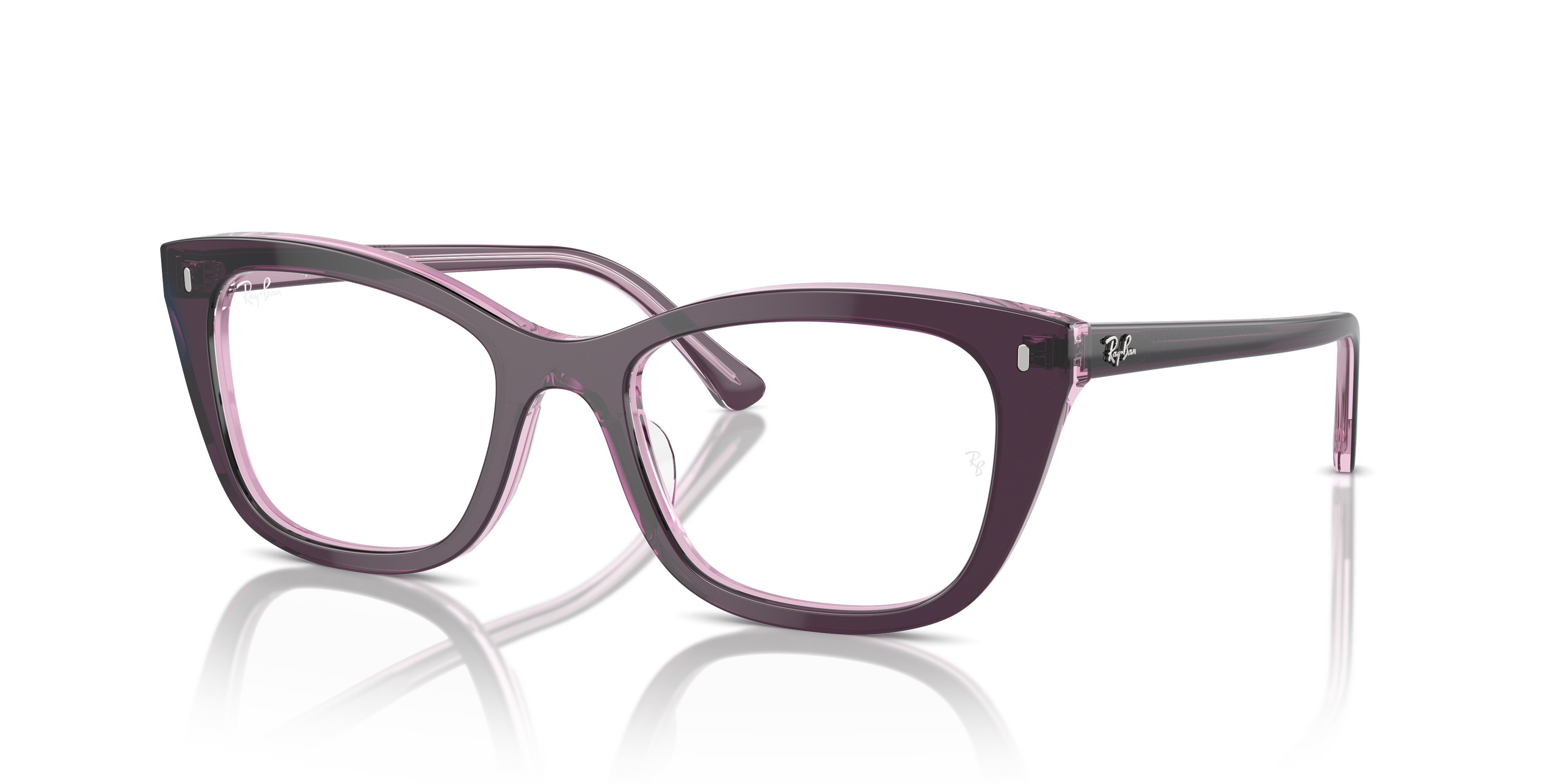 Rb5433 Optics Eyeglasses with Violet On Transparent Pink Frame - RB5433 ...