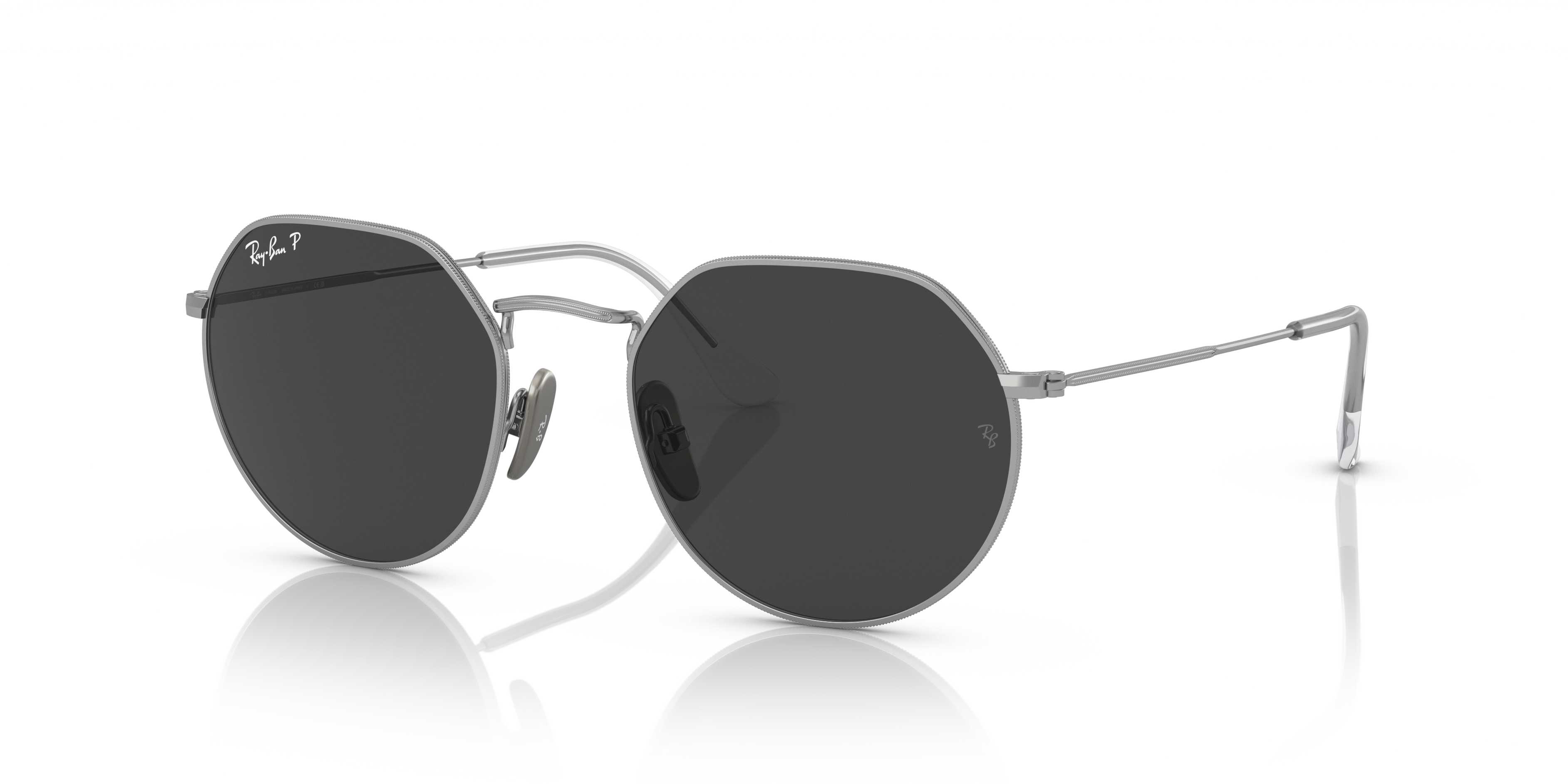 Jack Titanium Sunglasses in Polished Silver and Black Polarized ...