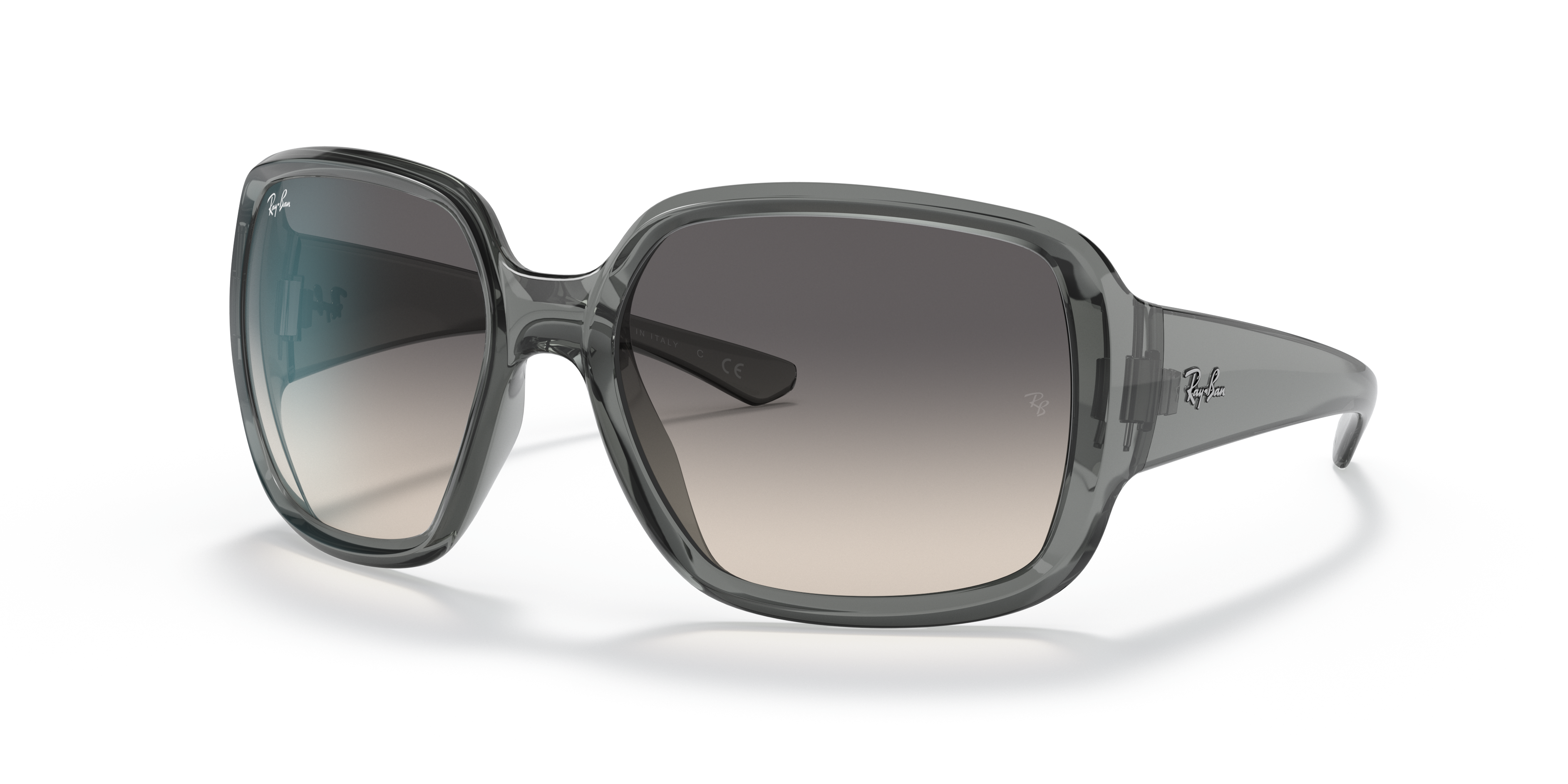 Rb4347 Sunglasses in Transparent Light Grey and Dark Grey Gradient ...