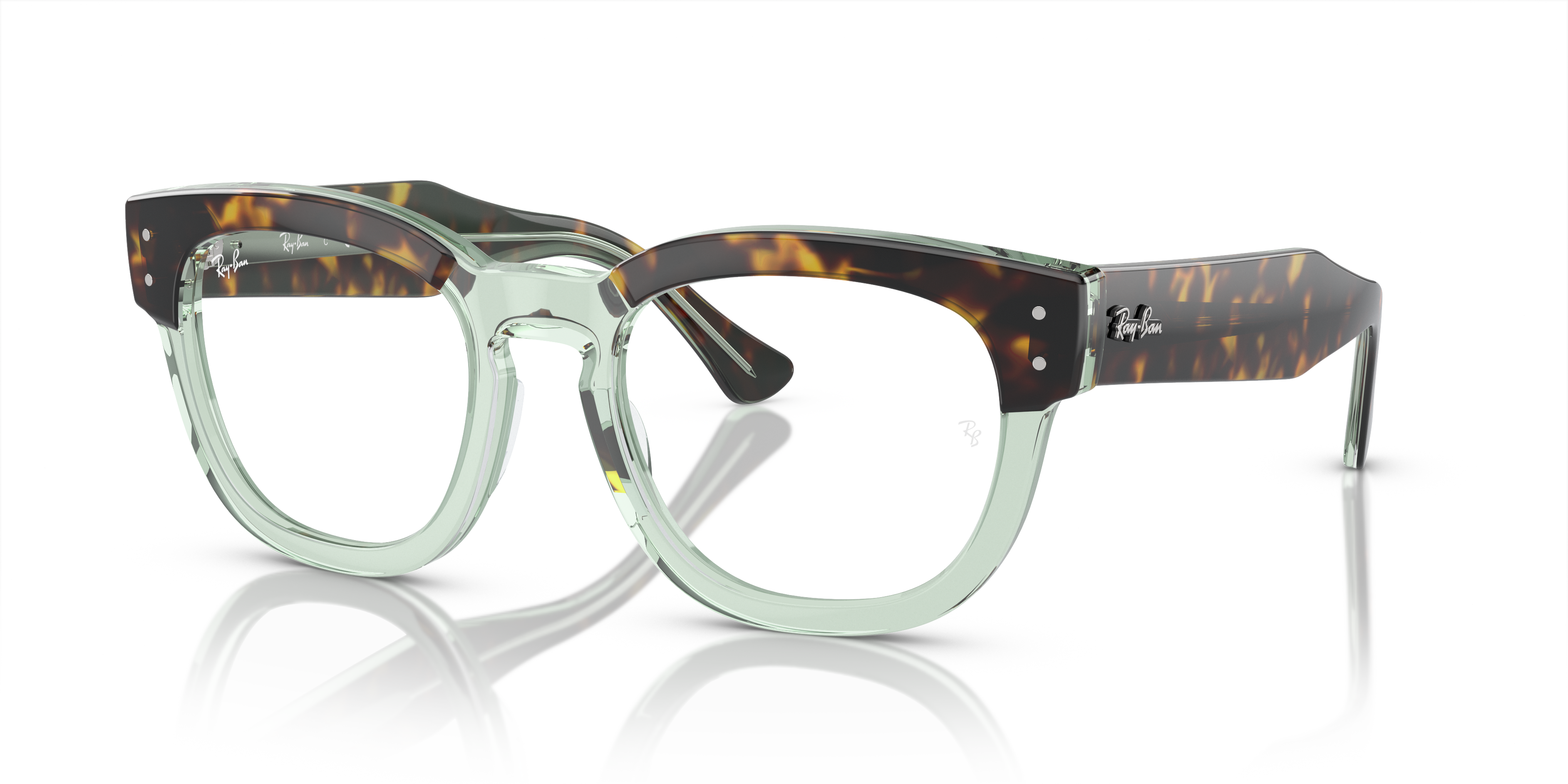 Mega Hawkeye Optics Eyeglasses with Havana On Transparent Green Frame ...