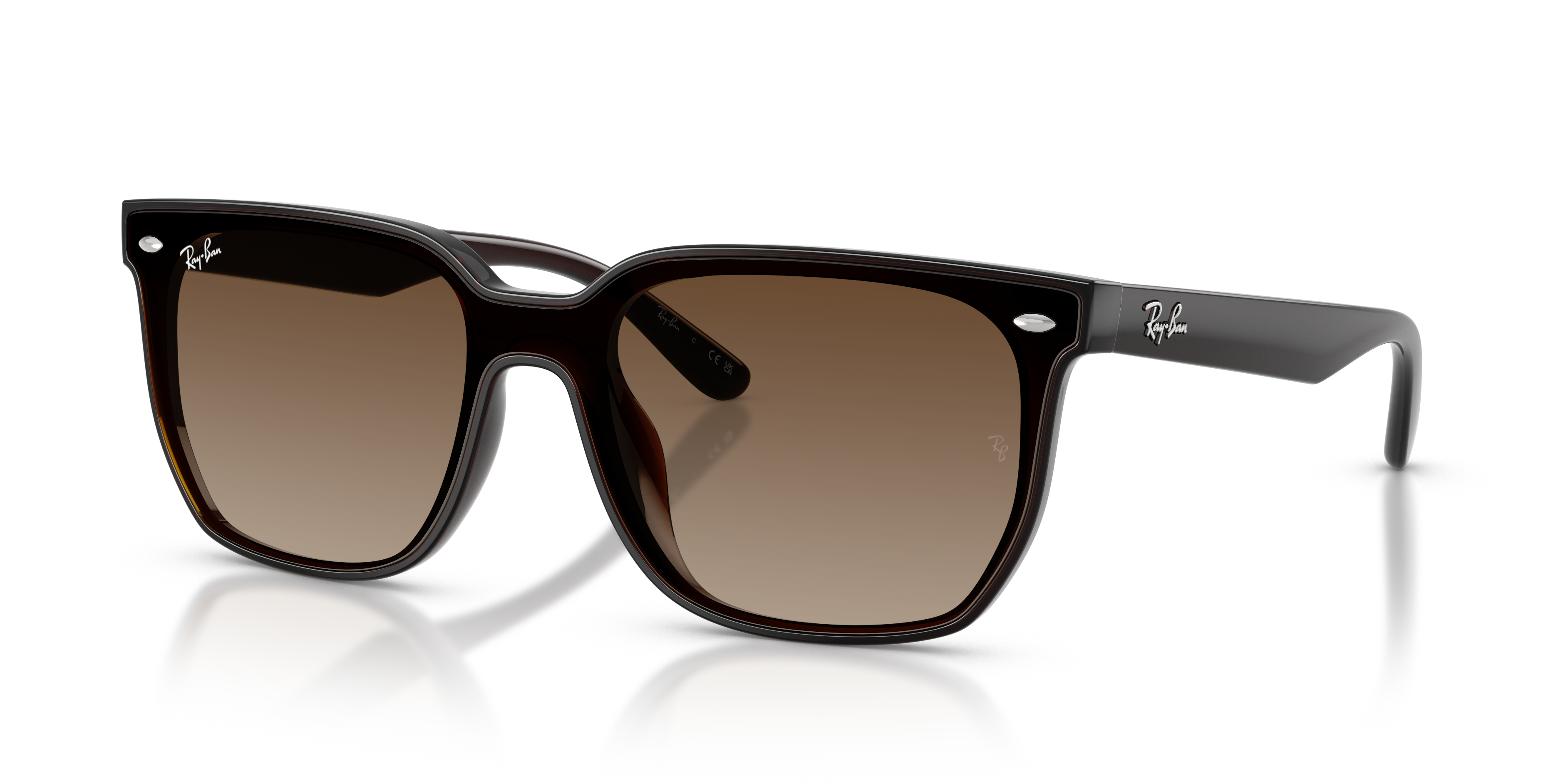 Rb4466d Sunglasses in Transparent Dark Brown and Brown Gradient ...