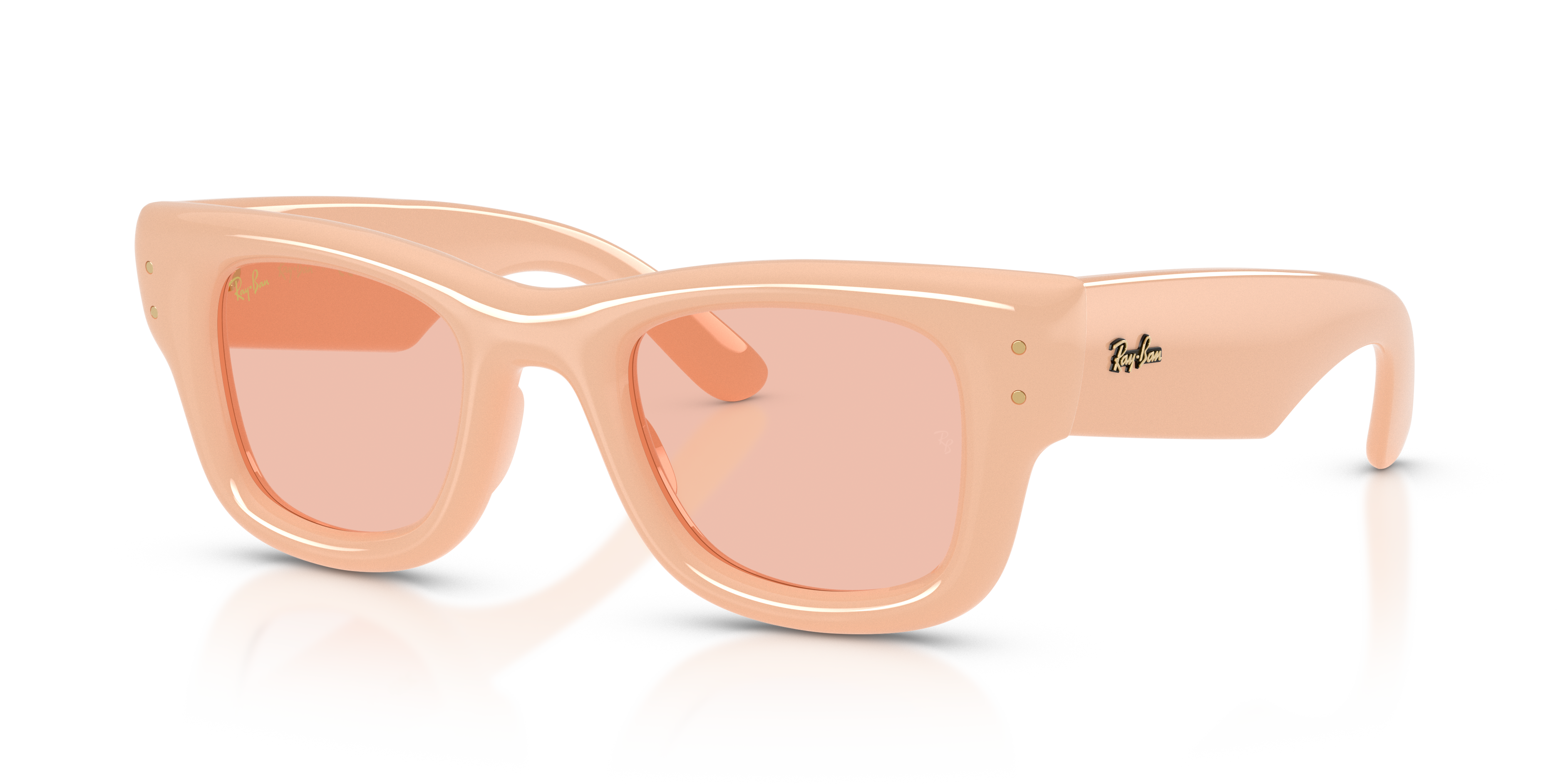 Lentes de sol Wayfarer Puffer en Crudo sólido y Rosa Oscuro - RB4940 ...