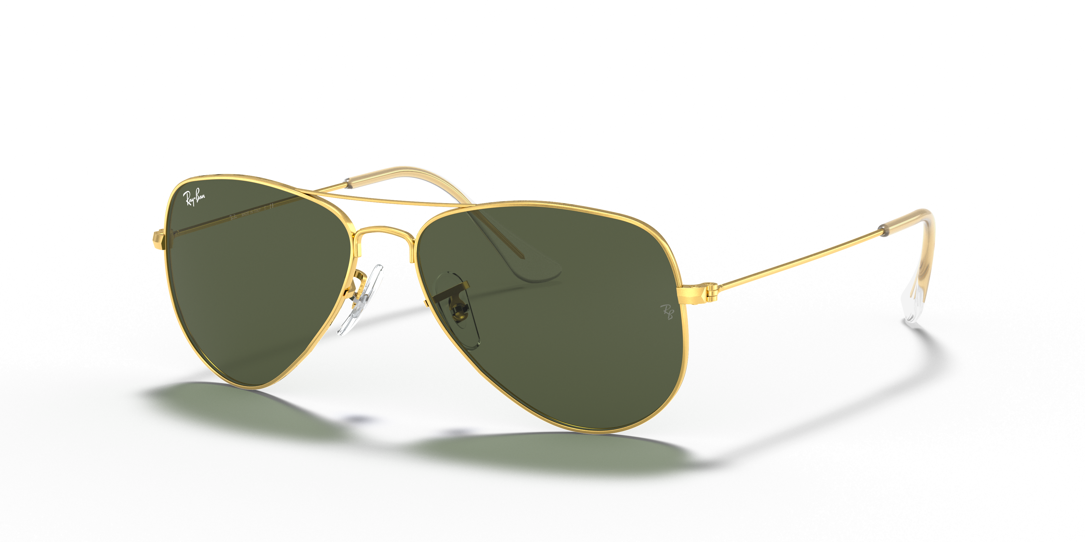 Aviator Extra Small Sunglasses in Polished Arista Gold and G-15 Green ...