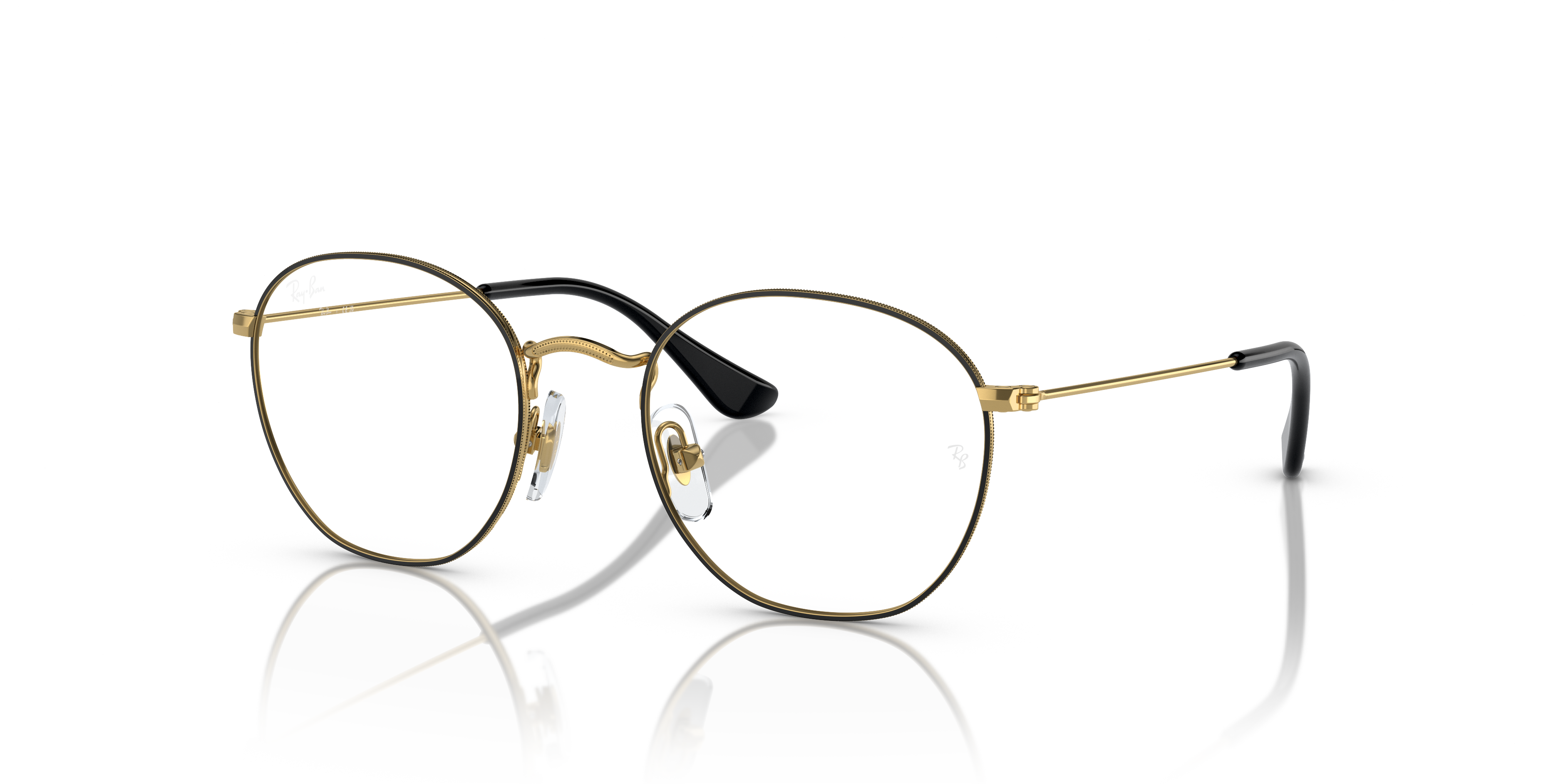 Rob Optics Kids Eyeglasses with Polished Black On Gold Frame (48-19 ...