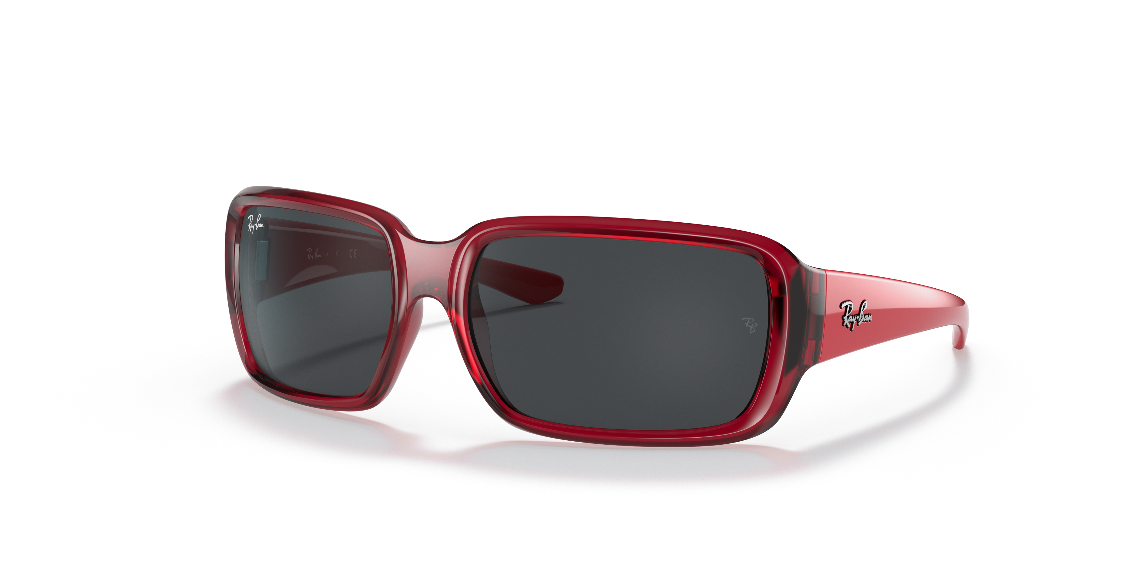 Rb9072s Kids Sunglasses in Polished Transparent Red and Dark Grey ...