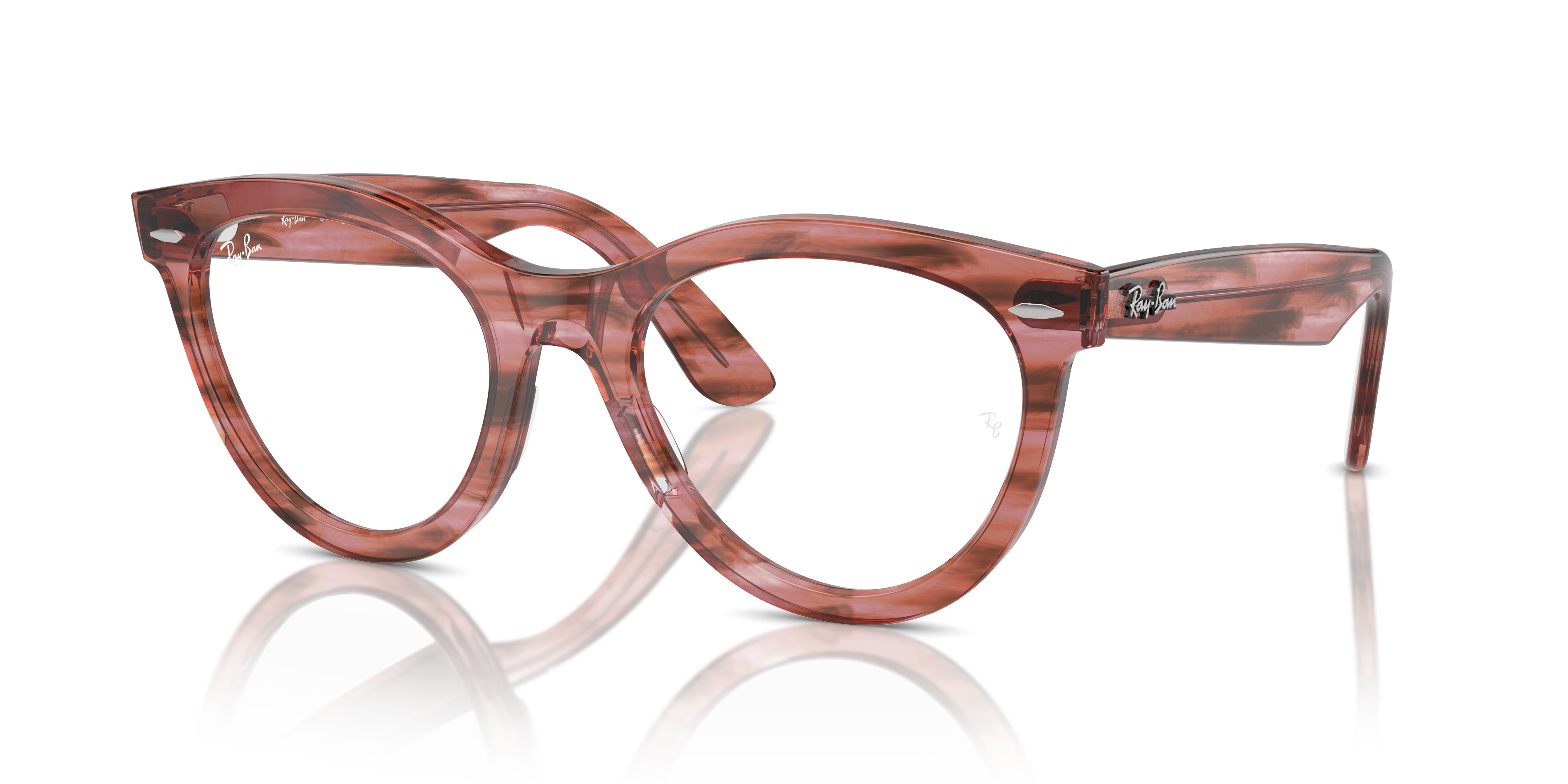 Wayfarer Way Optics Eyeglasses with Striped Transparent Pink Frame ...