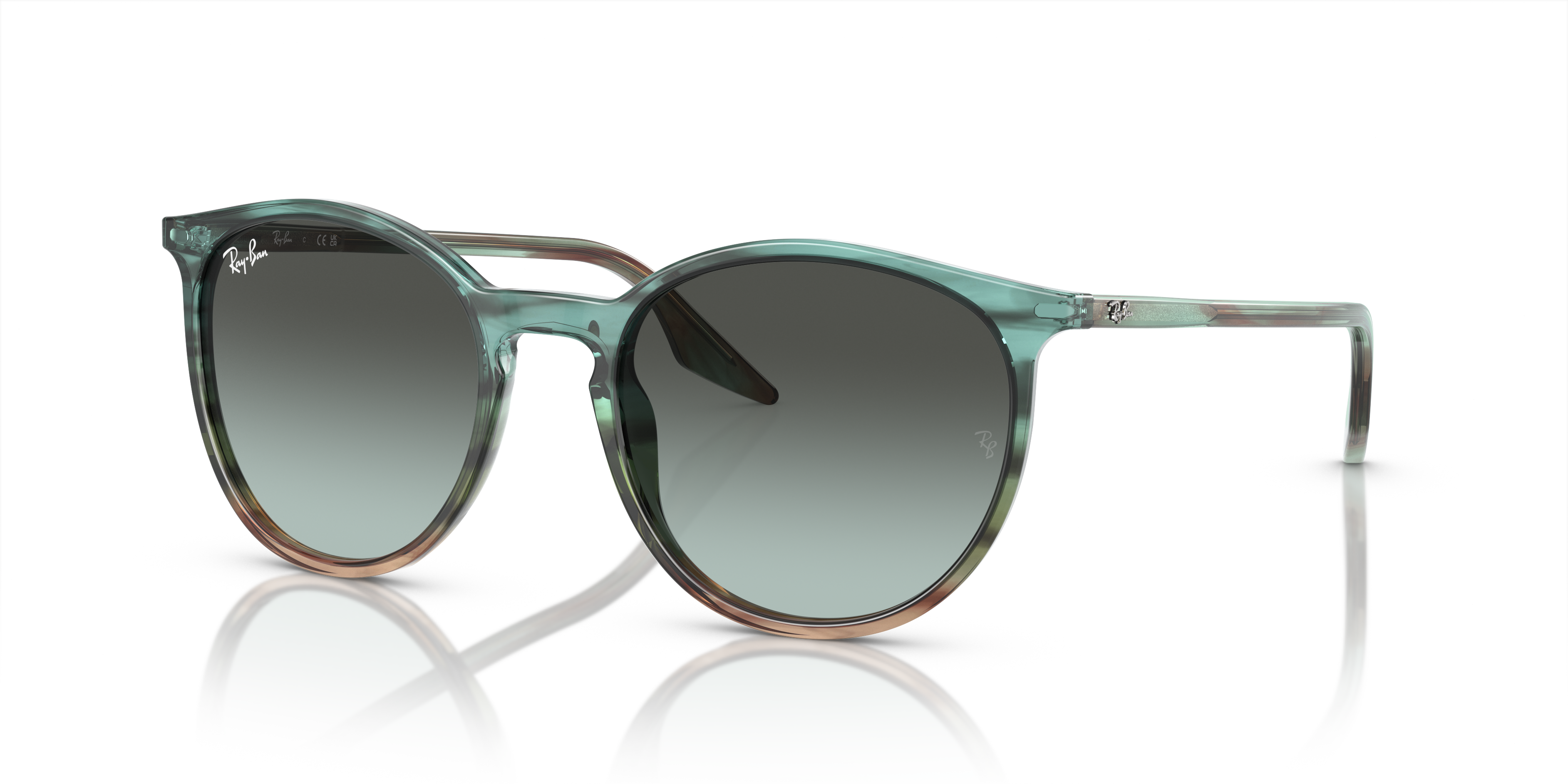 Rb2204 Sunglasses in Polished Striped Blue & Green and Blue Vintage (54 ...