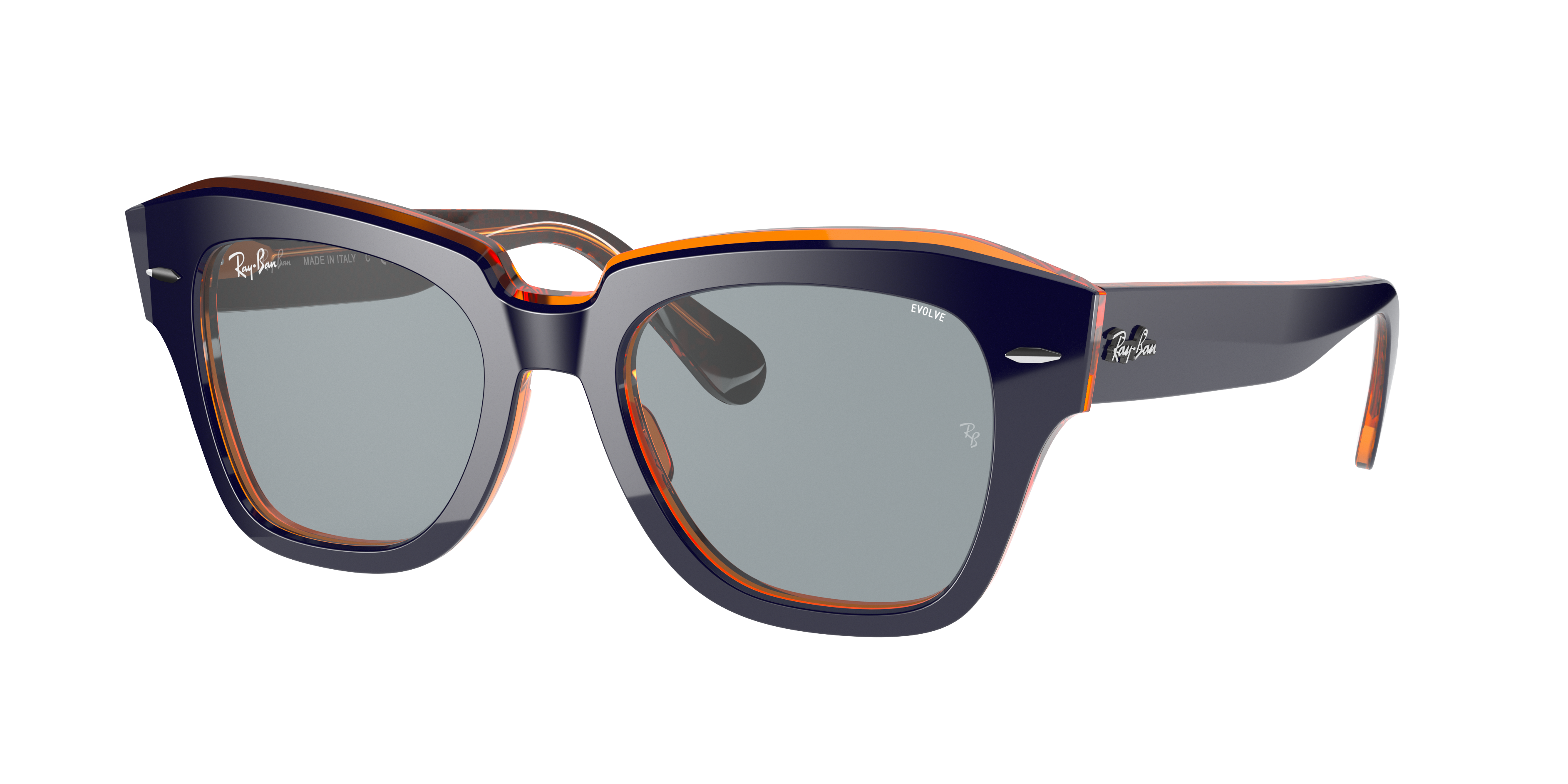 State Street Orange Fluo Sunglasses in Polished Blue On Orange and Blue ...