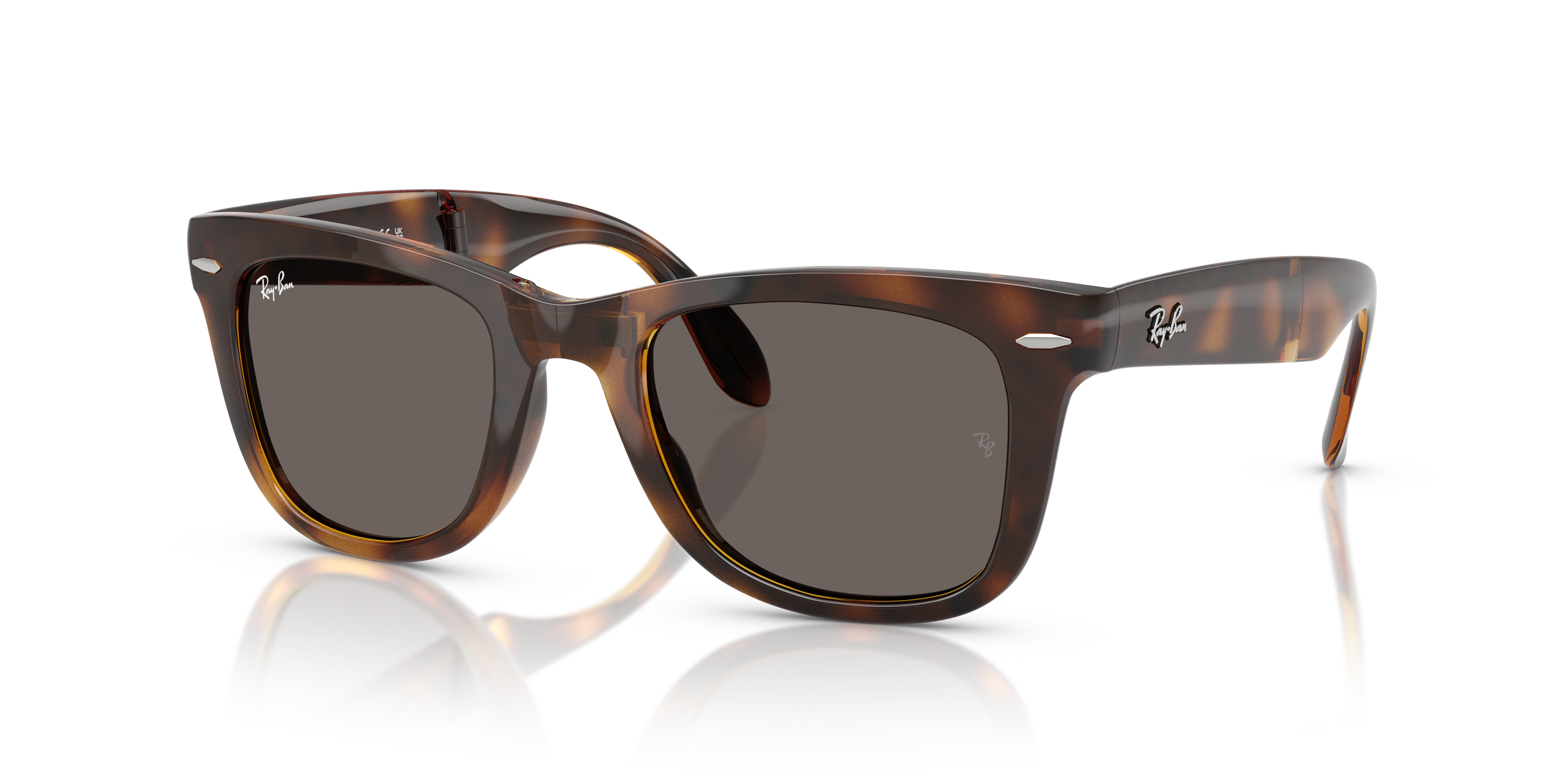 Wayfarer Folding Classic Sunglasses in Havana and Dark Grey - RB4105 ...