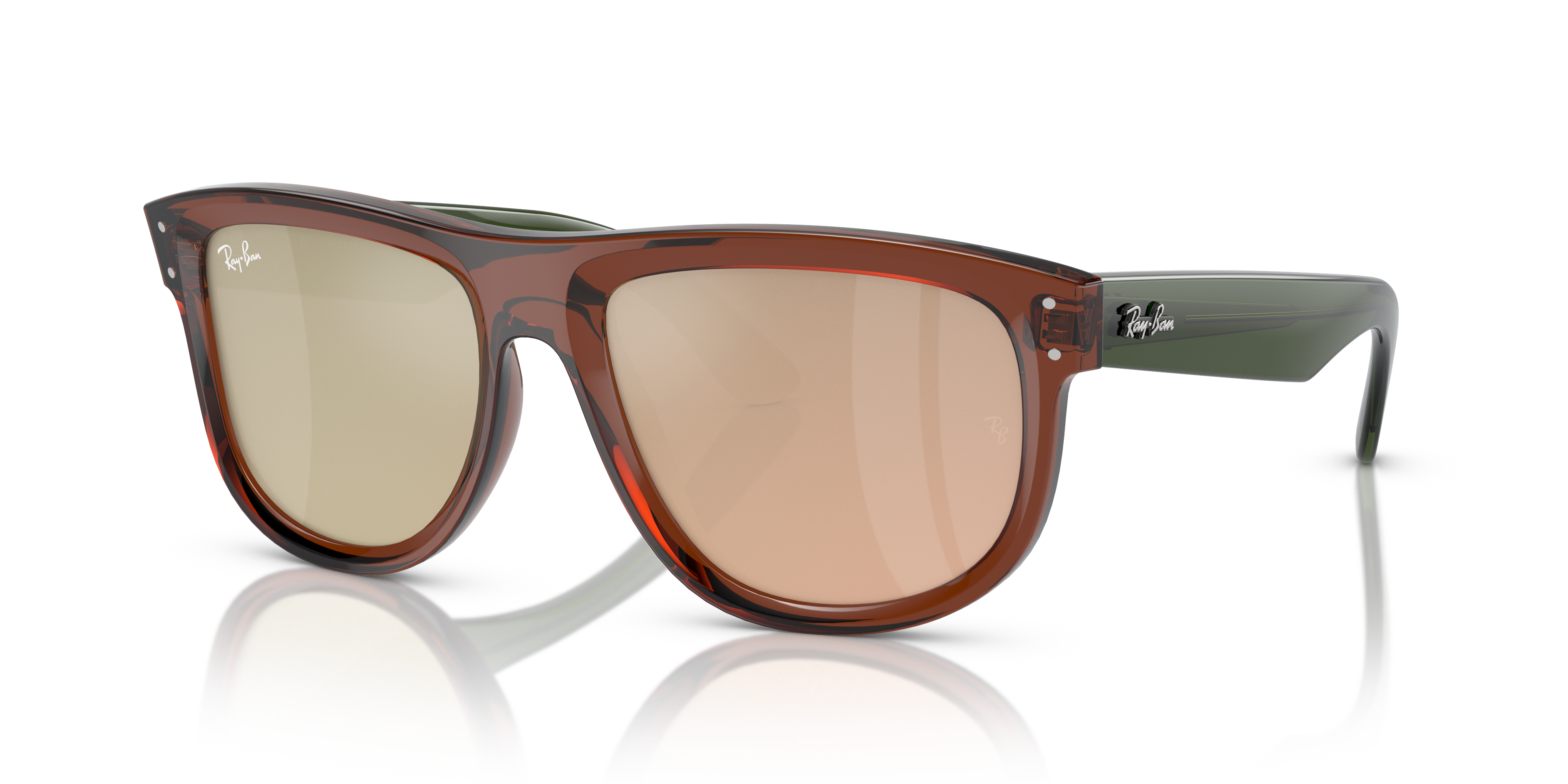 Boyfriend Reverse Sunglasses in Polished Transparent Light Brown and ...