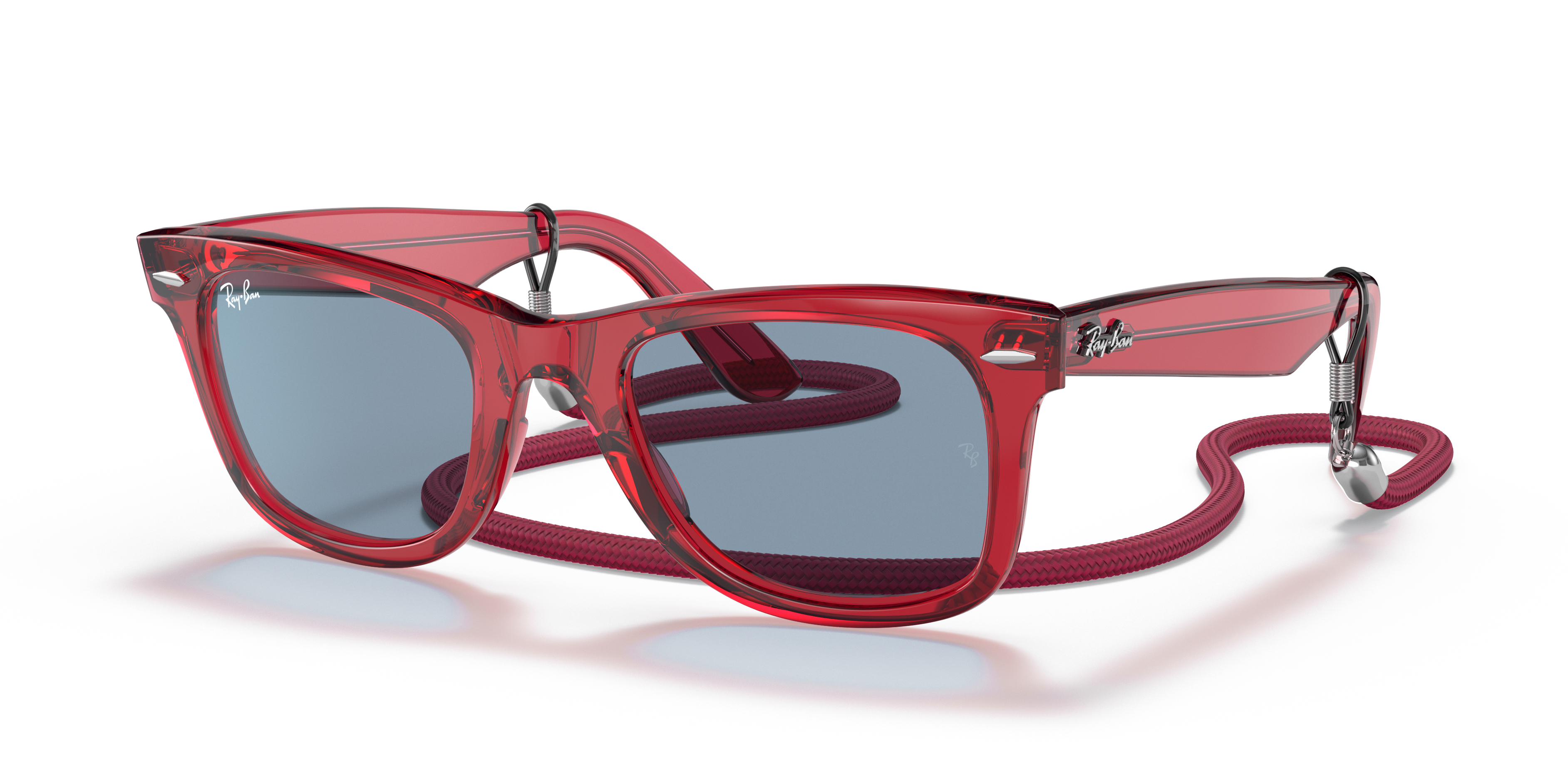 Original Wayfarer Colorblock Sunglasses in Polished Transparent Red and ...