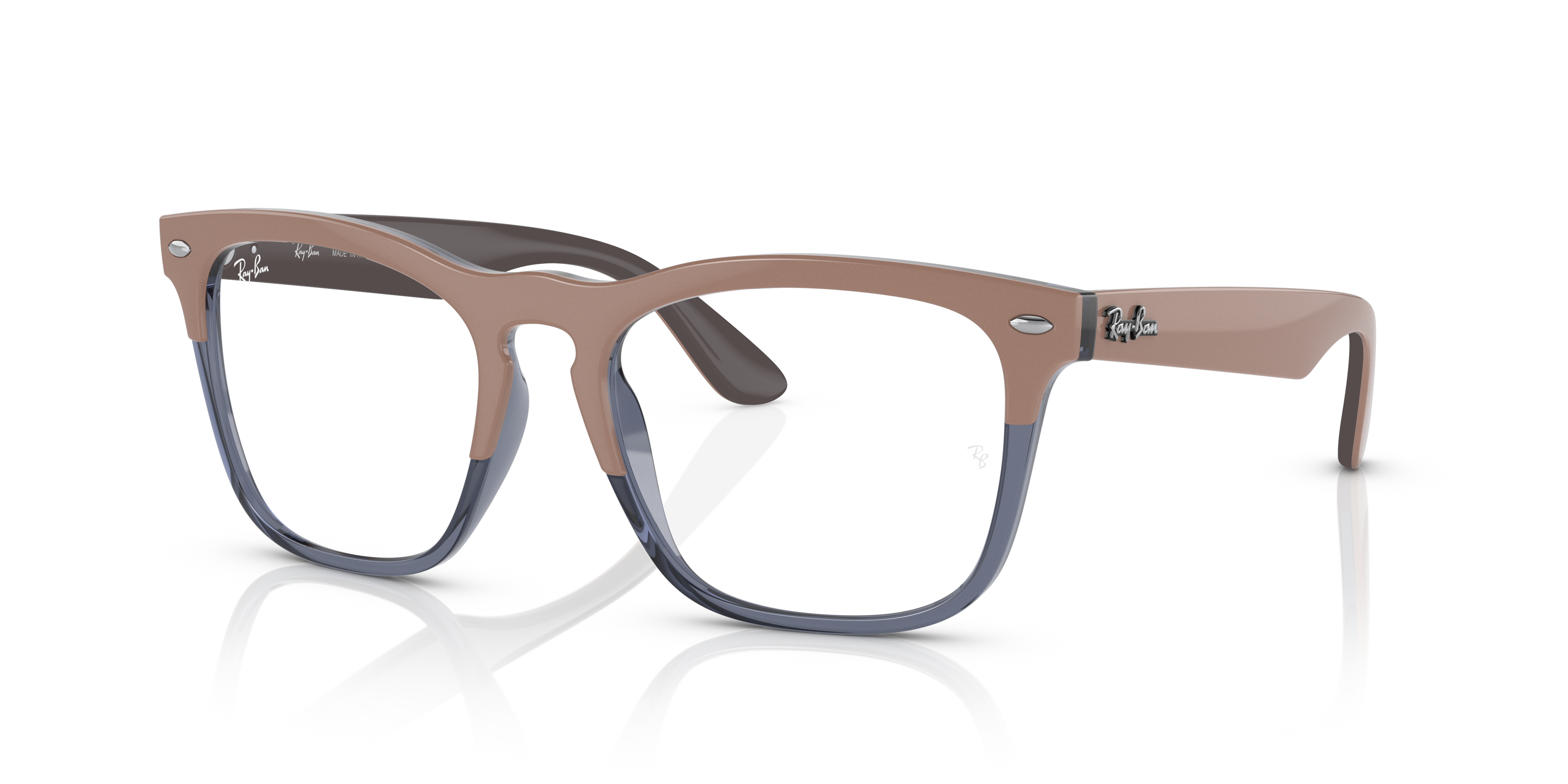 Lentes de Vista Steve Optics con Armazón Beige sobre Azul Oscuro ...