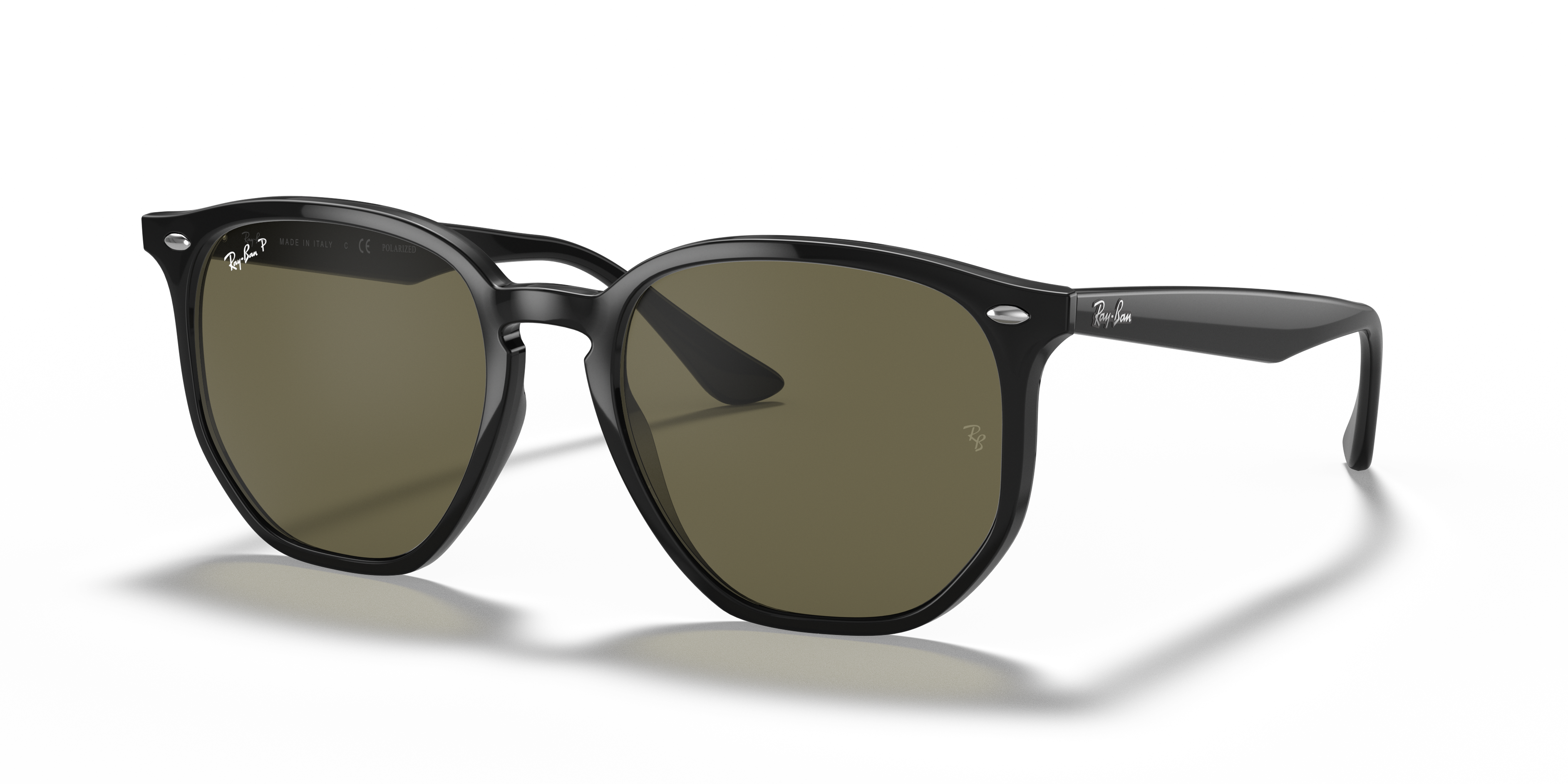 Rb4306 Sunglasses in Polished Black and G-15 Green Polarized (54-19 ...