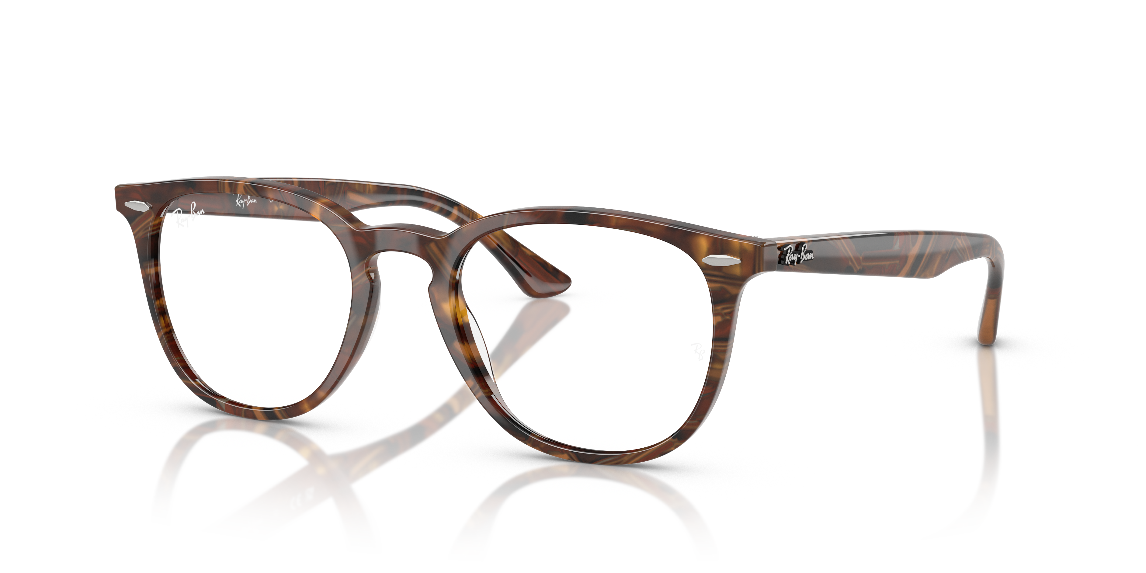 Rb7159 Optics Eyeglasses with Transparent Fantasy Brown Yellow Frame ...