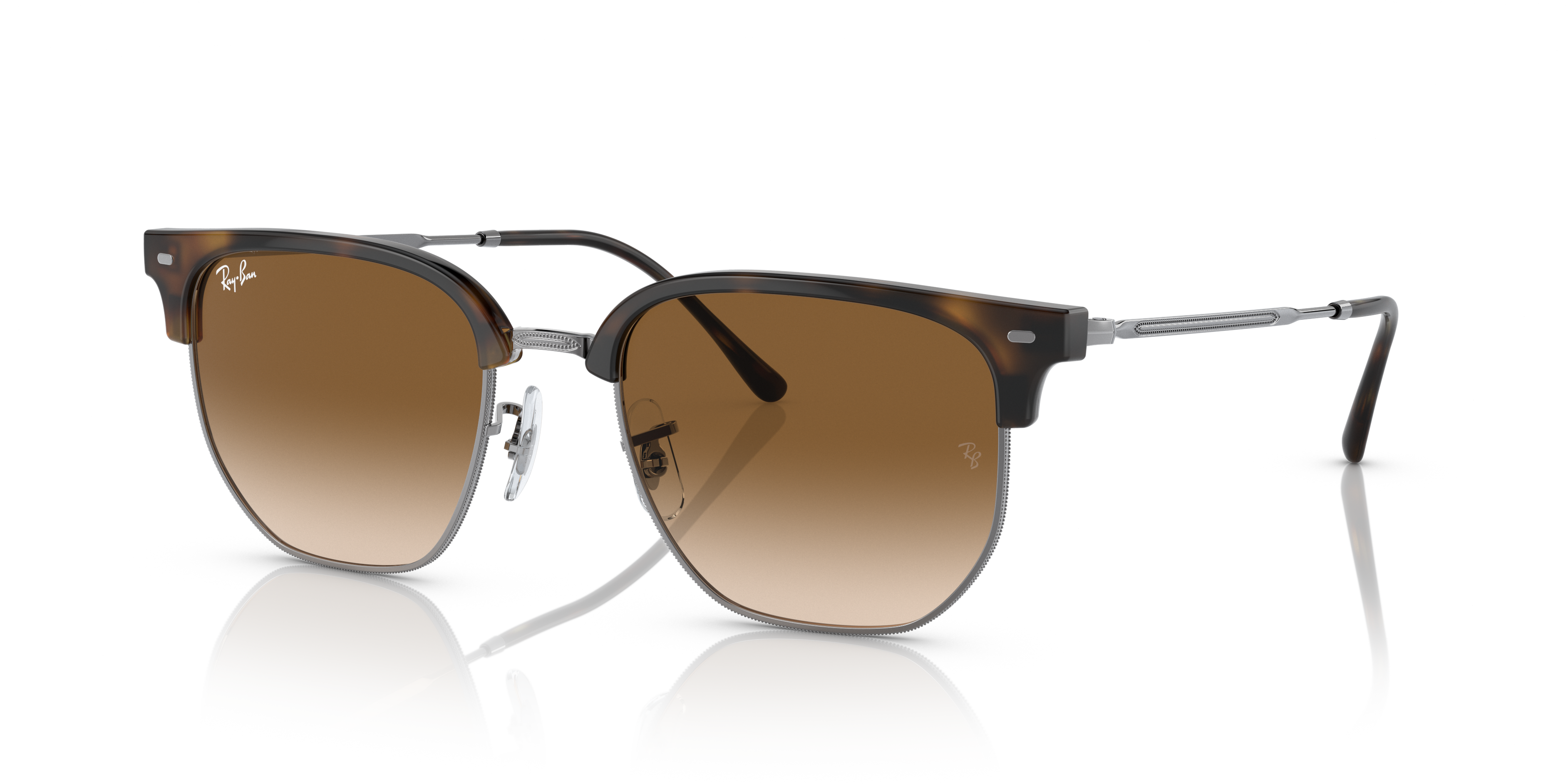 New Clubmaster Sunglasses in Polished Havana and Brown (51-20) - RB4416 ...