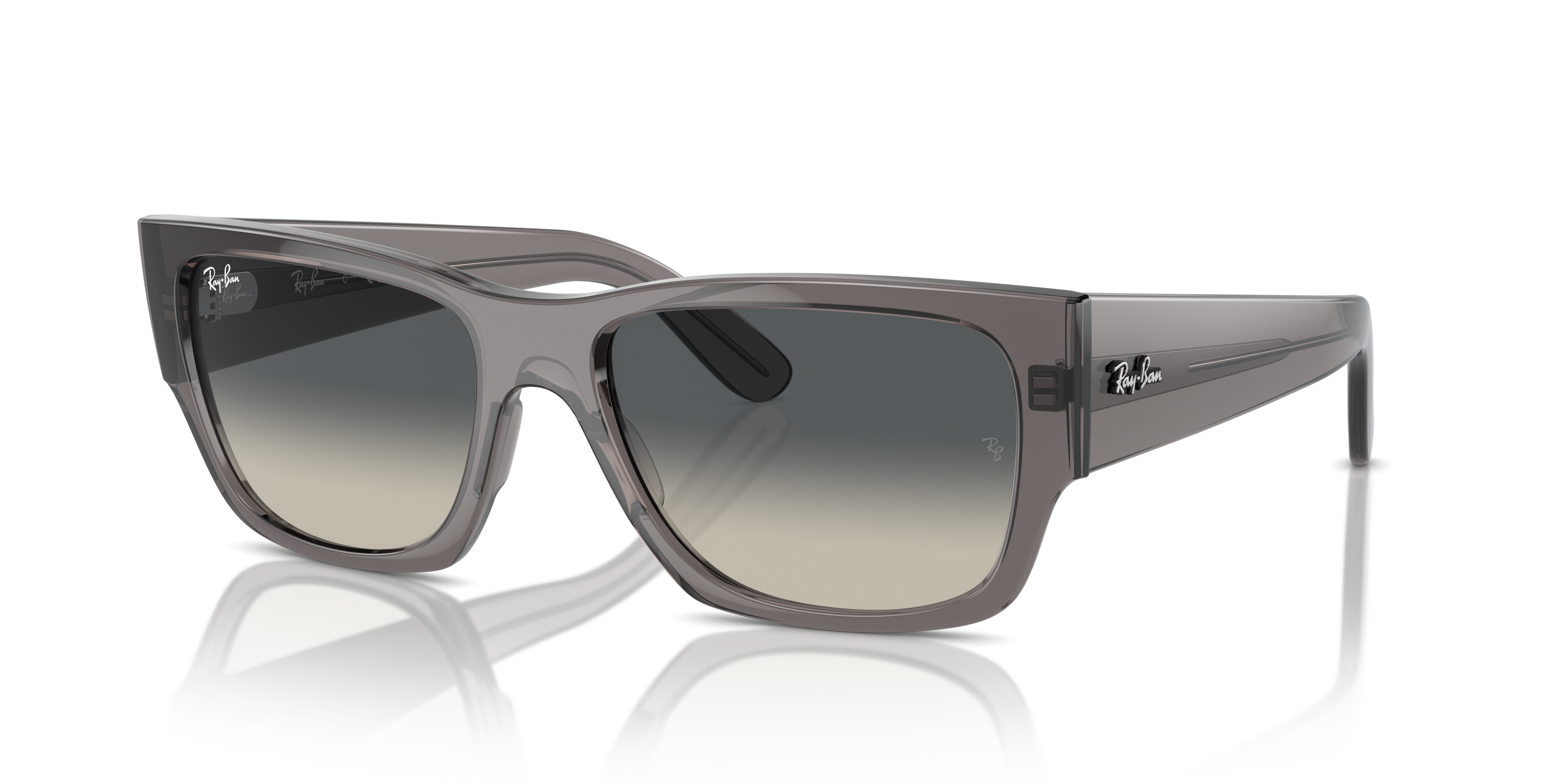 Carlos Sunglasses in Polished Opal Dark Grey and Grey (56-18 ...