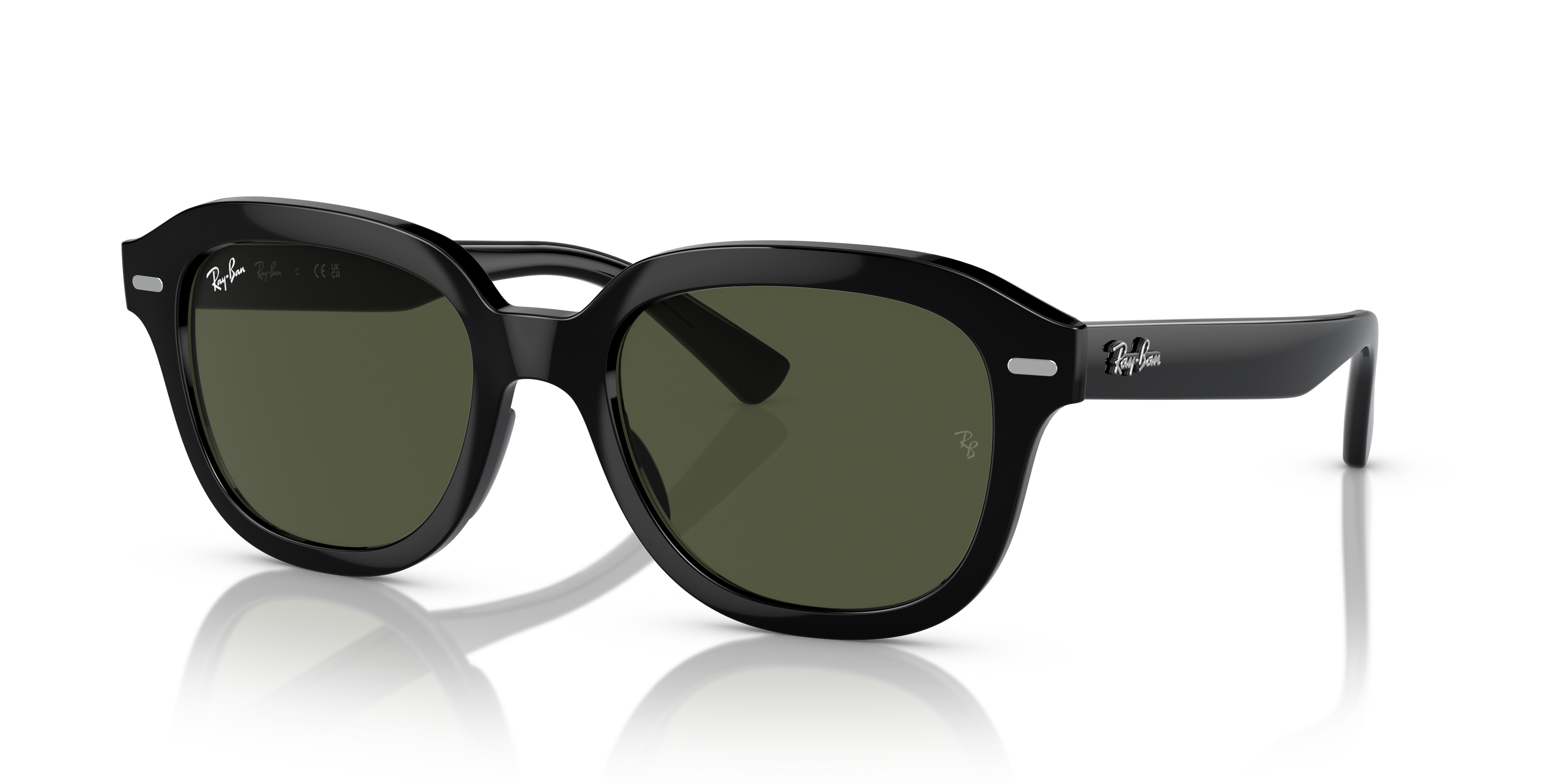 Erik Sunglasses in Polished Black and Green (51-20) - RB4398 | Ray-Ban® US