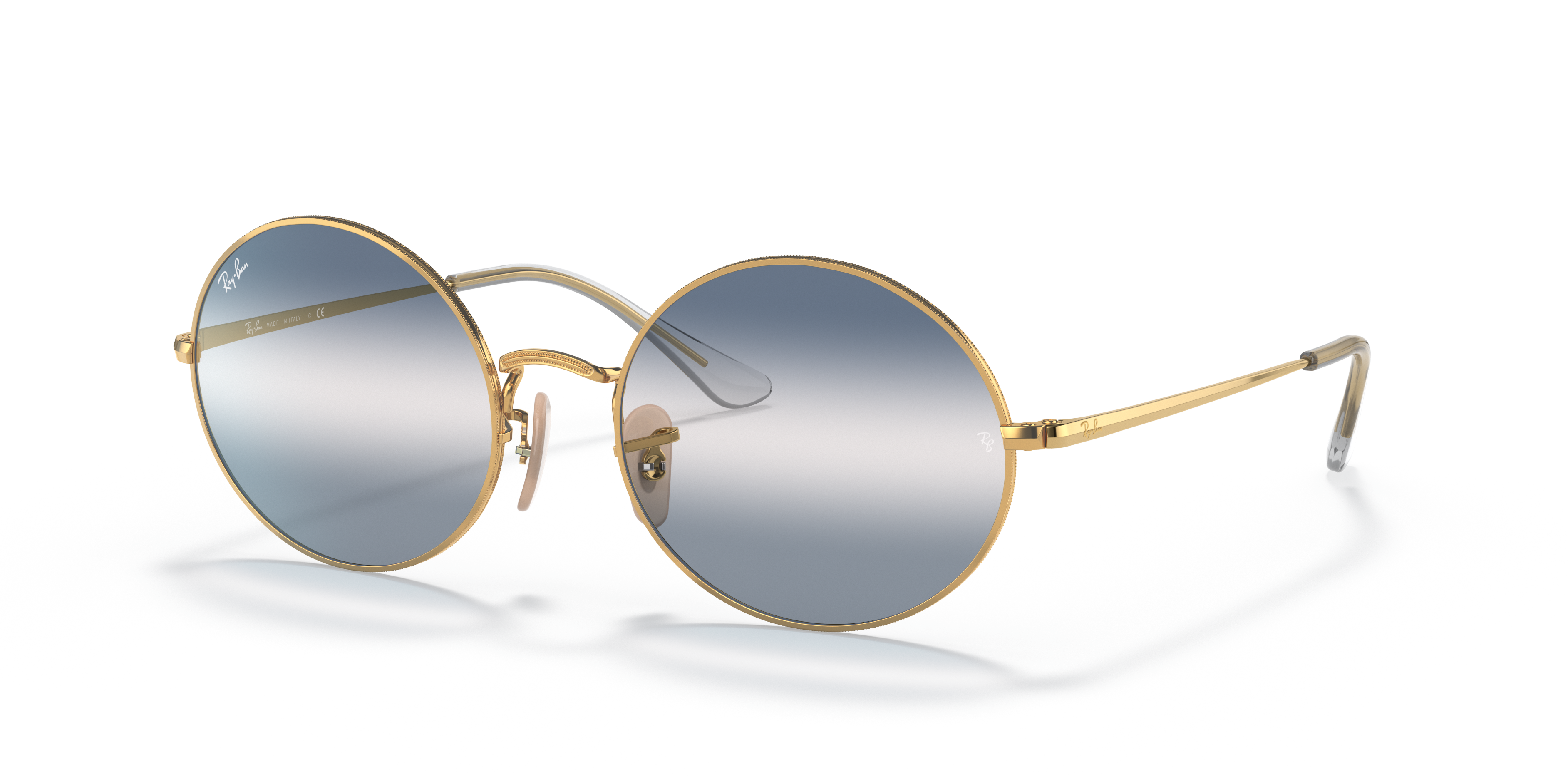 Oval 1970 Bi-gradient Sunglasses in Arista Gold and Clear Blue Gradient ...