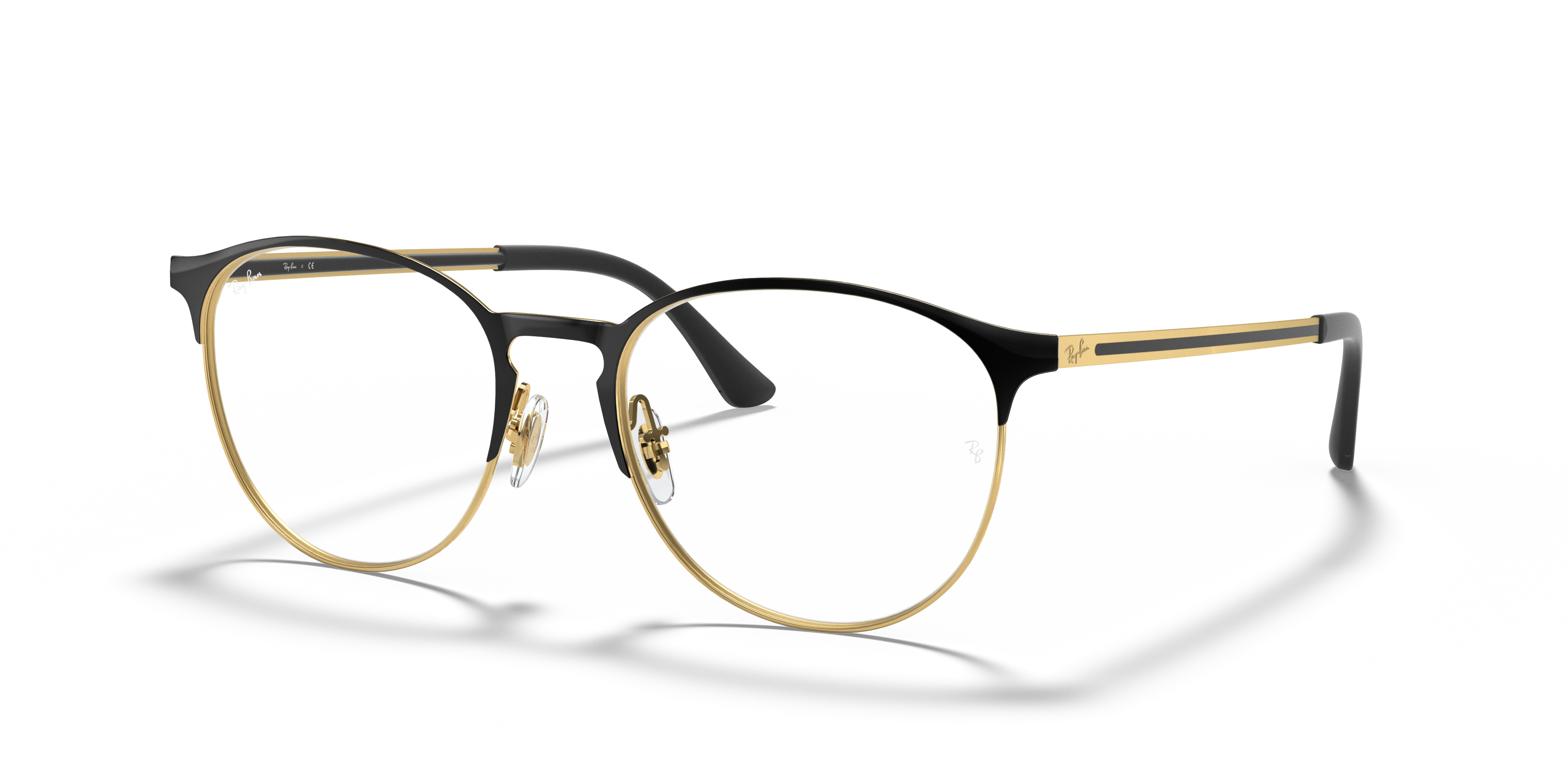 Rb6375 Optics Eyeglasses with Polished Black On Gold Frame (53-18 ...