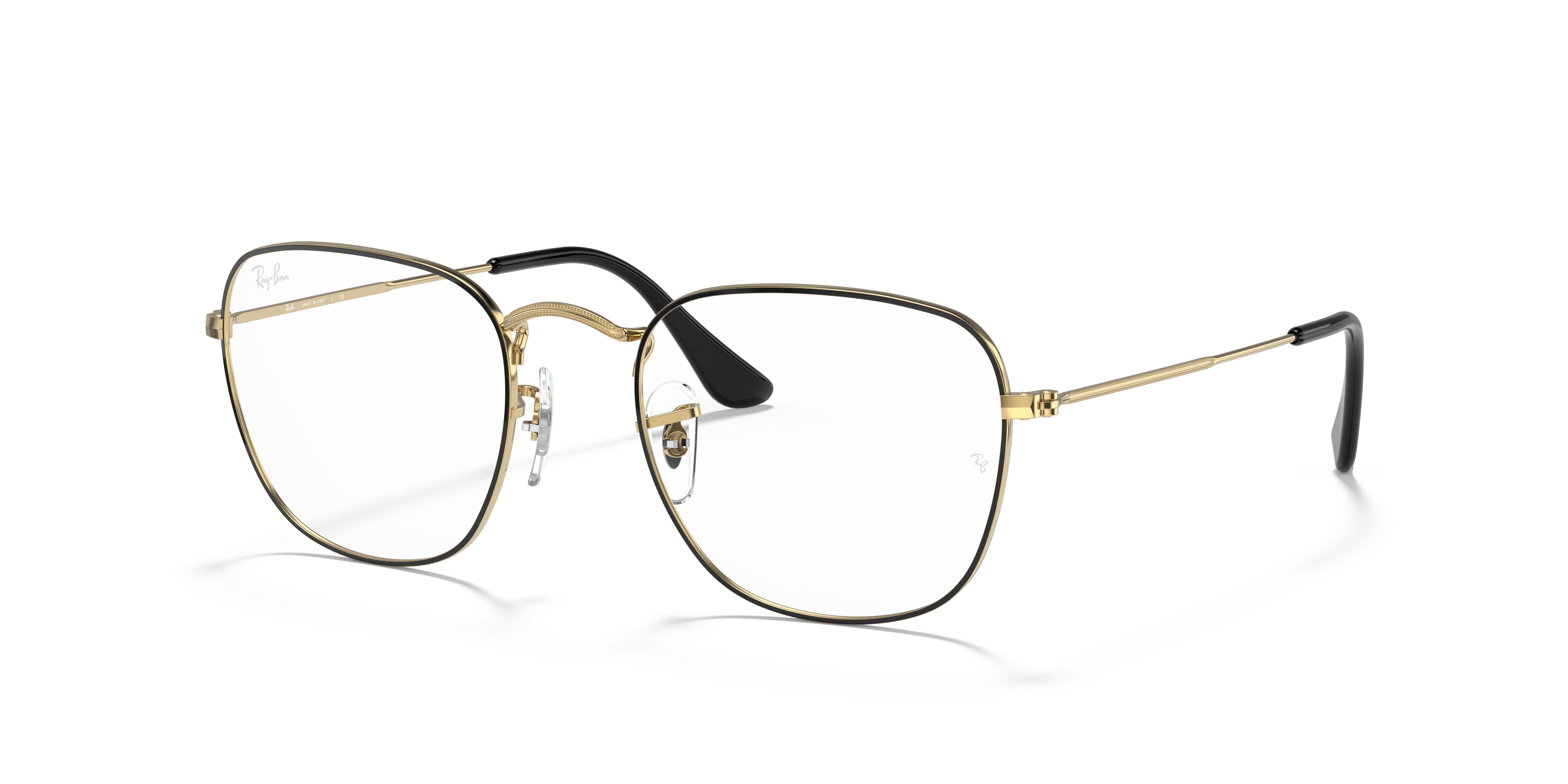 Óculos de Grau Frank Optics com armação na cor Preto sobre Ouro ...