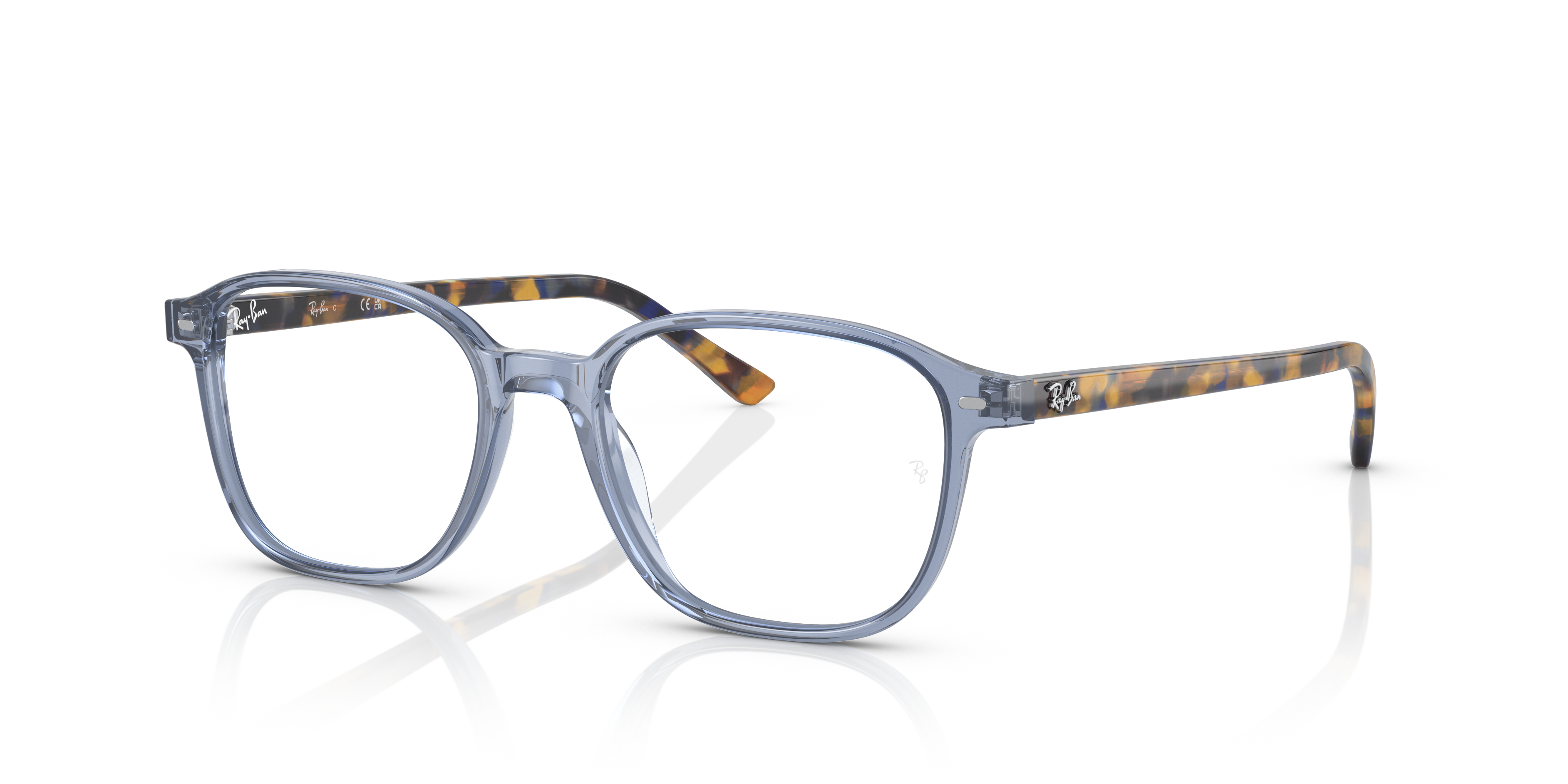 Leonard Optics Eyeglasses with Polished Transparent Blue Frame (49-17 ...