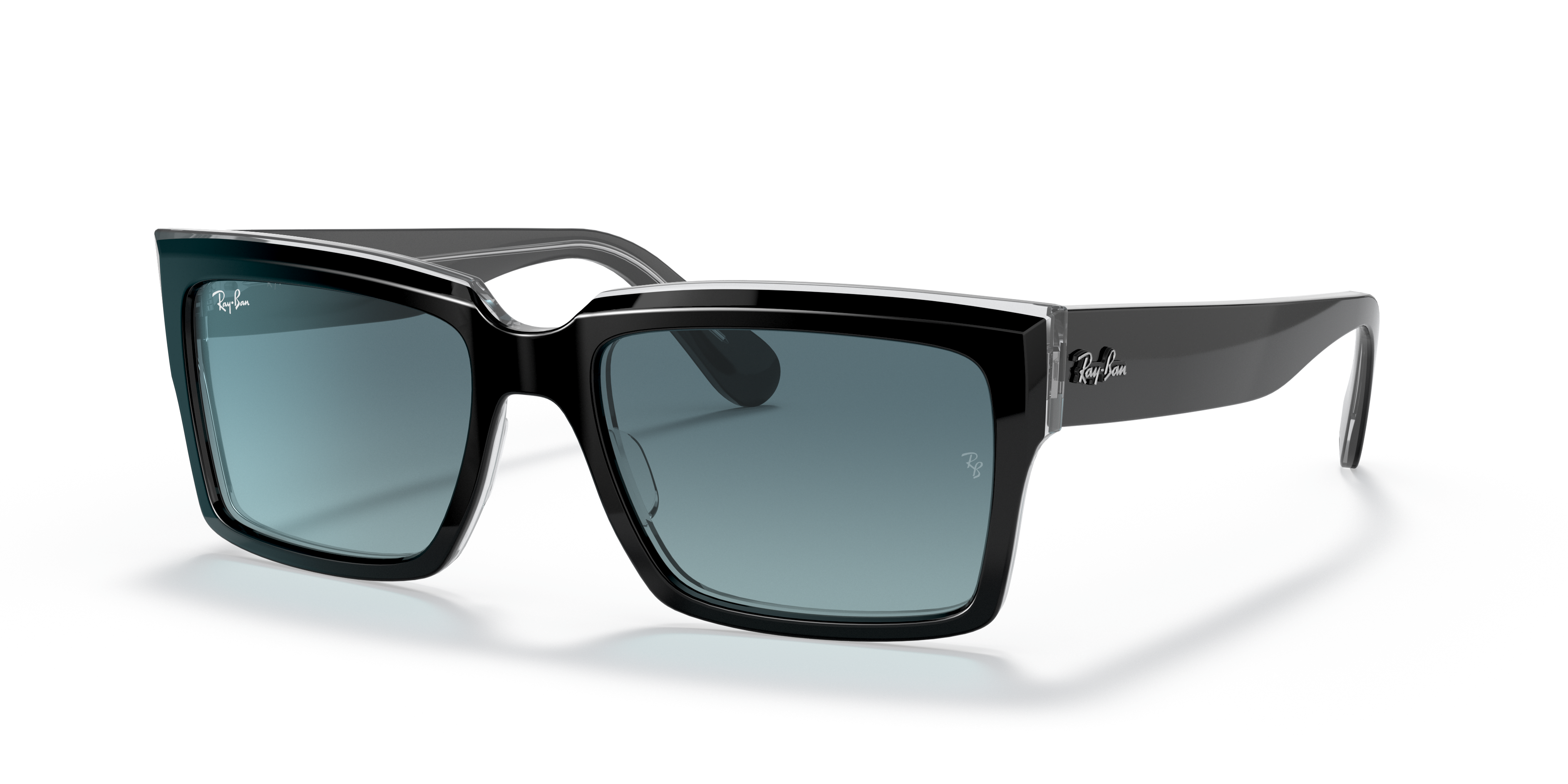 Inverness Sunglasses in Polished Black On Transparent and Blue Gradient ...