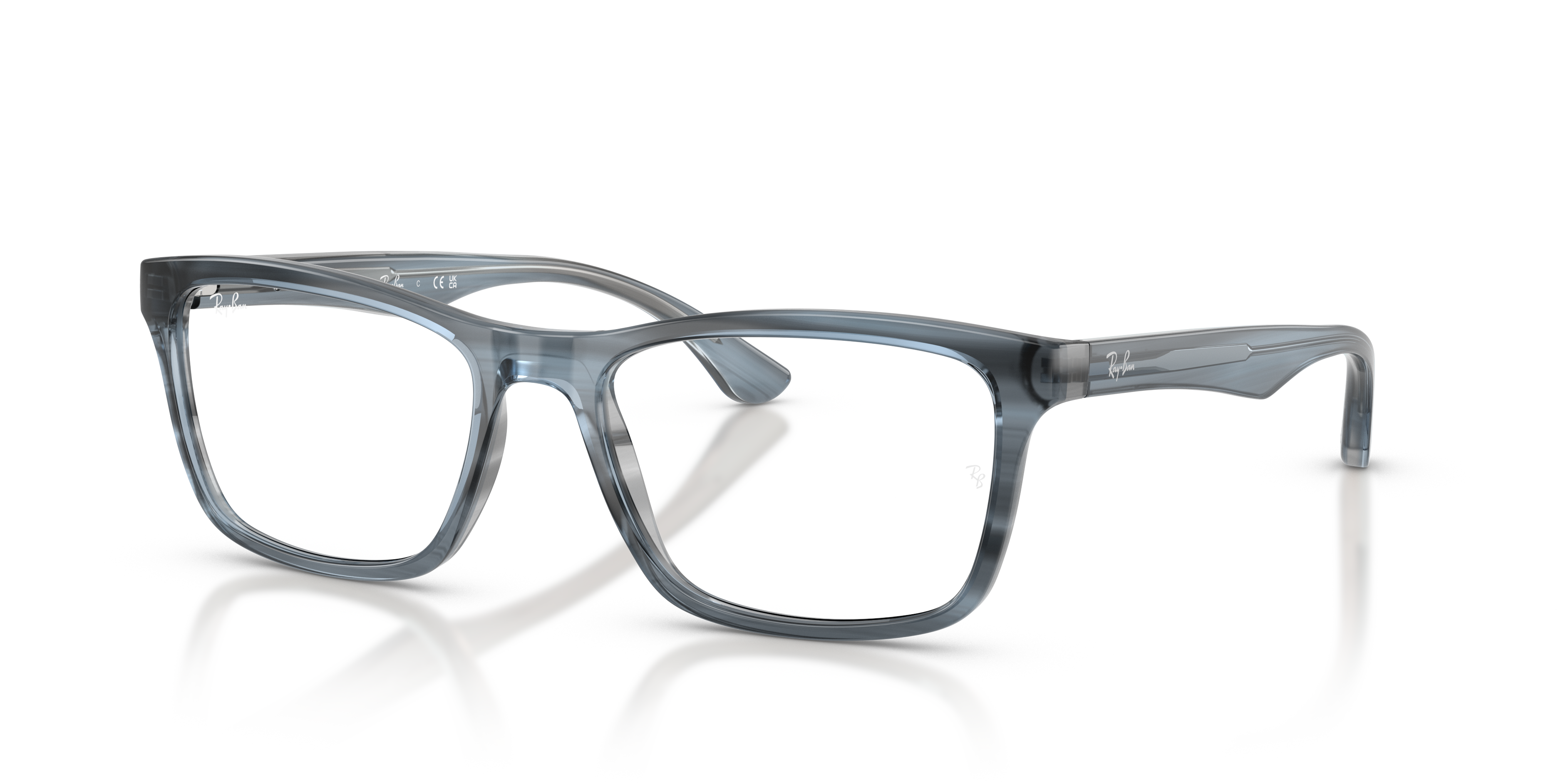 Les lunettes de vue Rb5279 Optics avec monture Poli Rayé bleu (53-18 ...