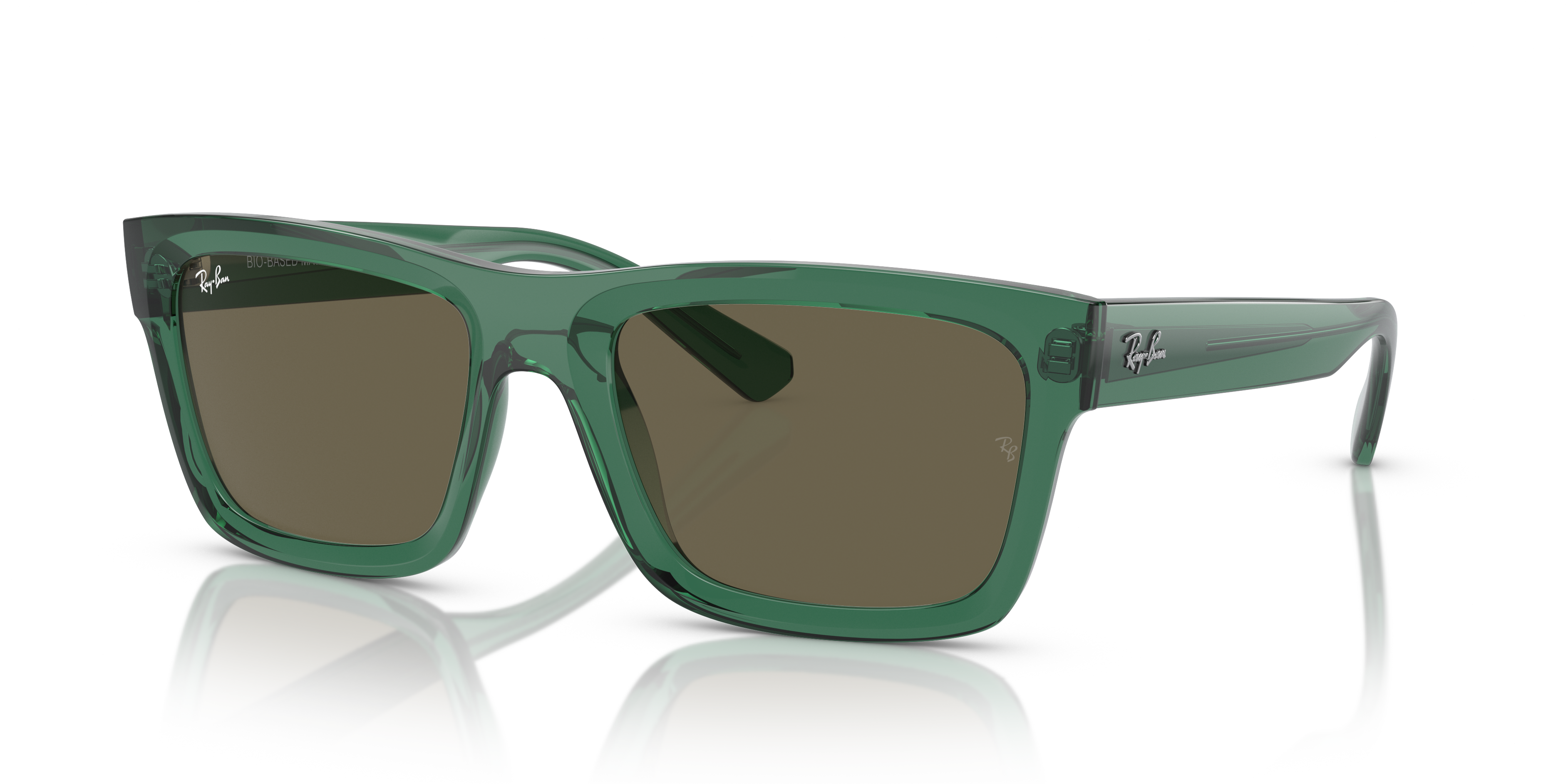 Warren Bio-based Sunglasses in Transparent Green and Brown - RB4396 ...