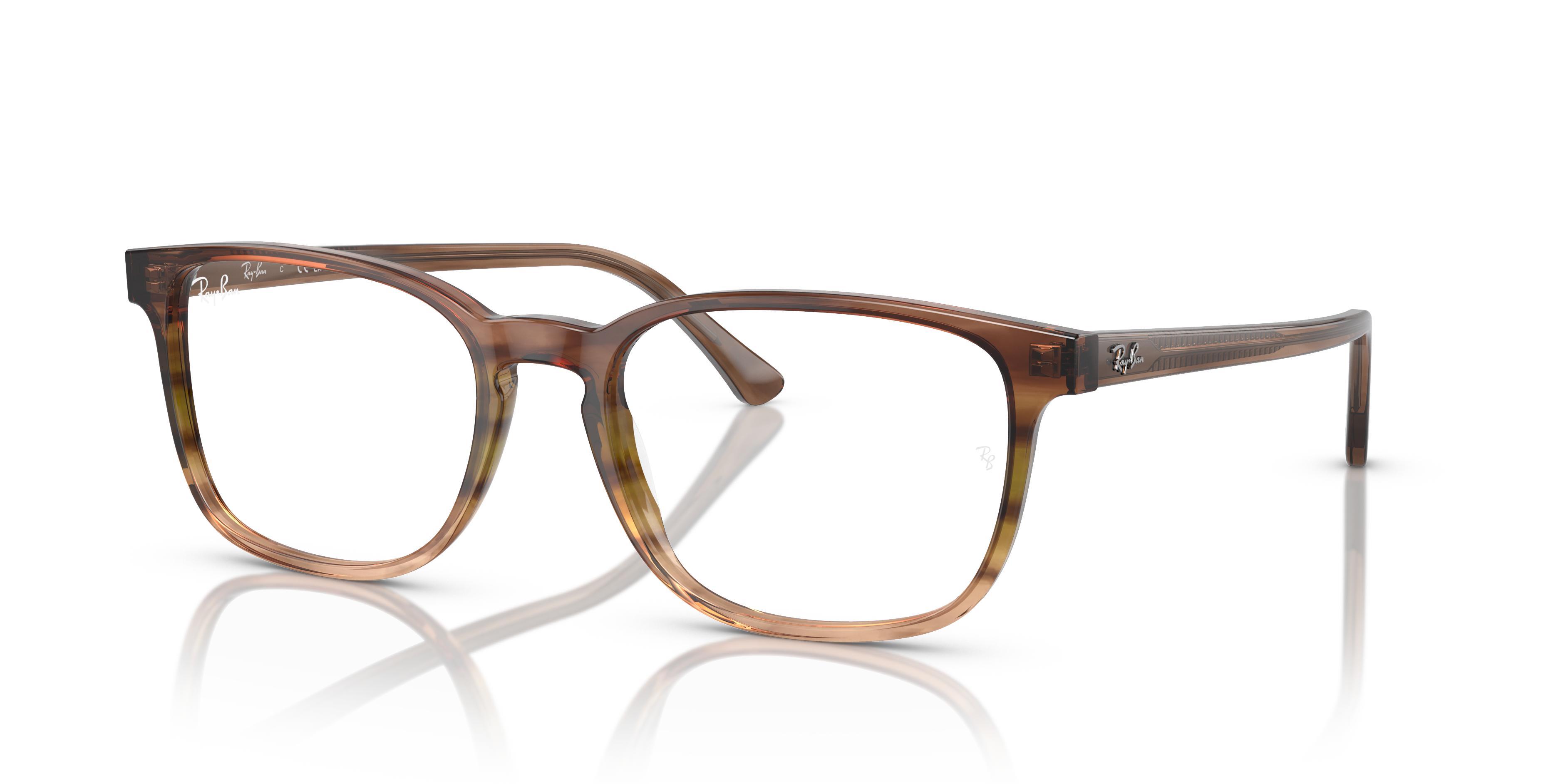 Rb5418 Optics Eyeglasses with Striped Brown & Green Frame - RB5418F ...